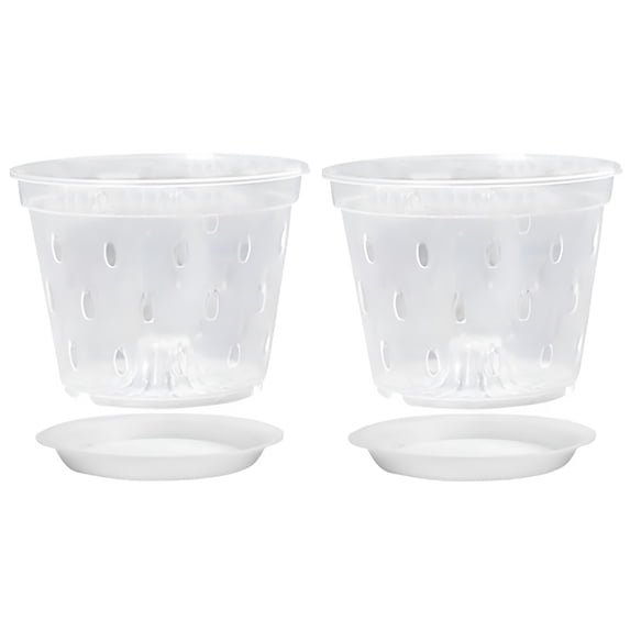 ACDANC 2Pcs Transparent Orchid Pots with Holes,Clear Orchid Pot Plastic ...