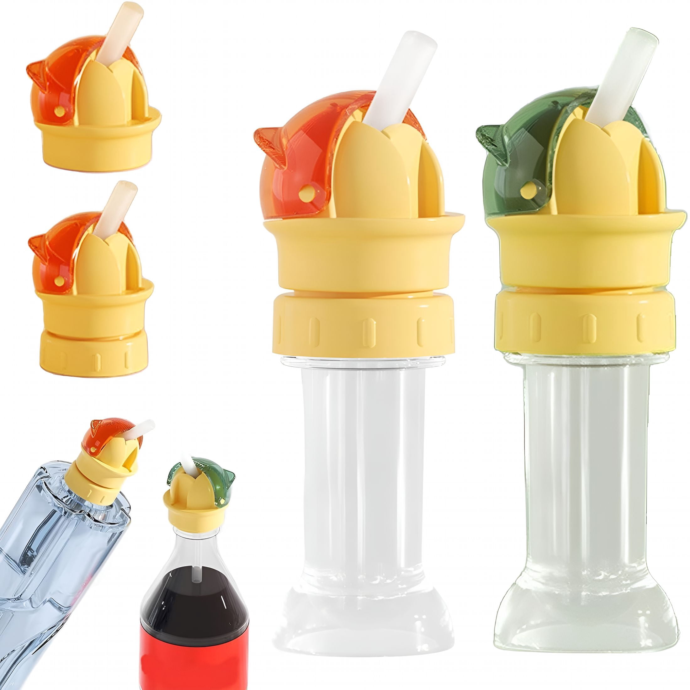 ACDANC 2Pcs Water Bottle Spout Conversion Cap with Straw,Soft Silicone ...