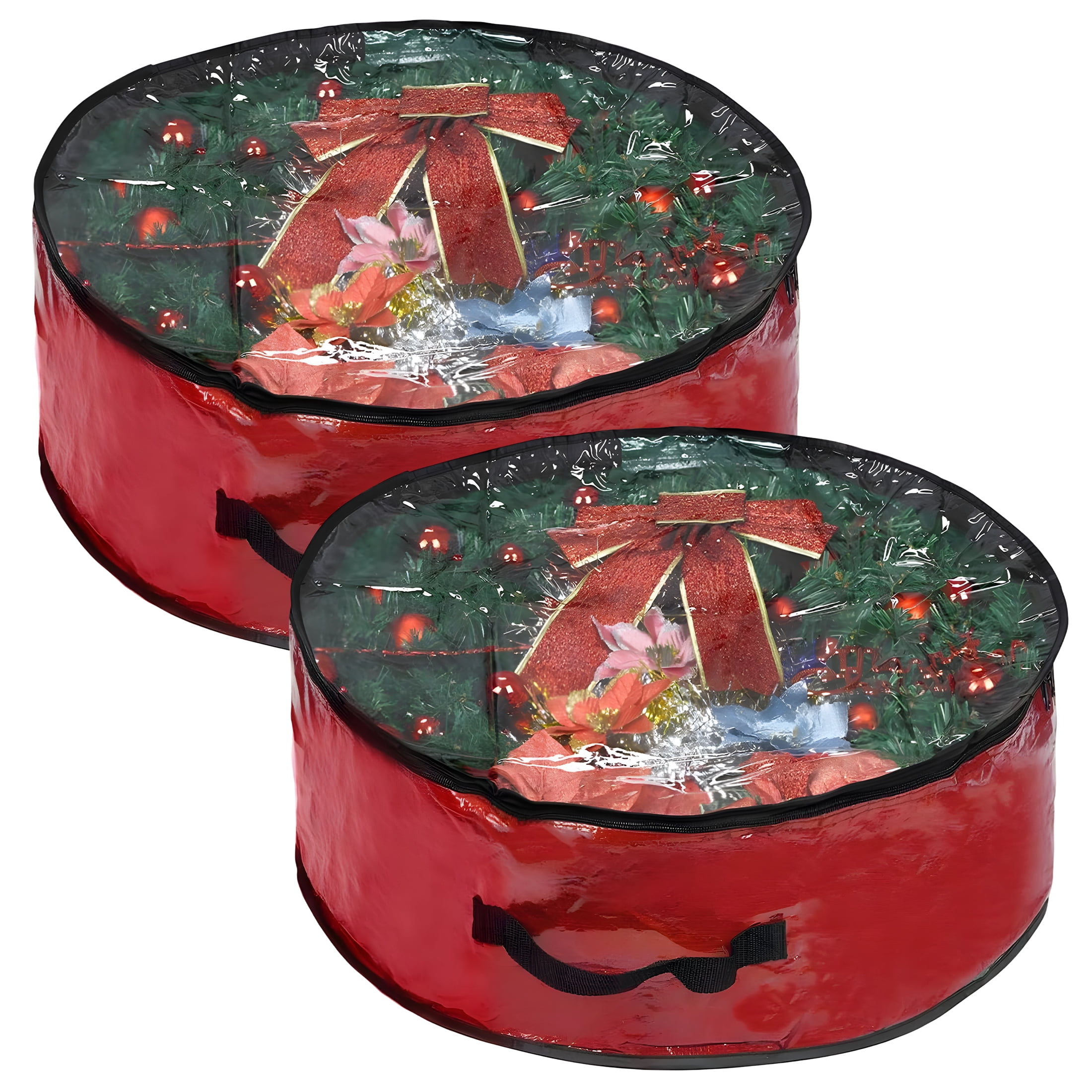 ACDANC 2Pcs Wreath Storage,Double Zipper Wreath Storage Container ...