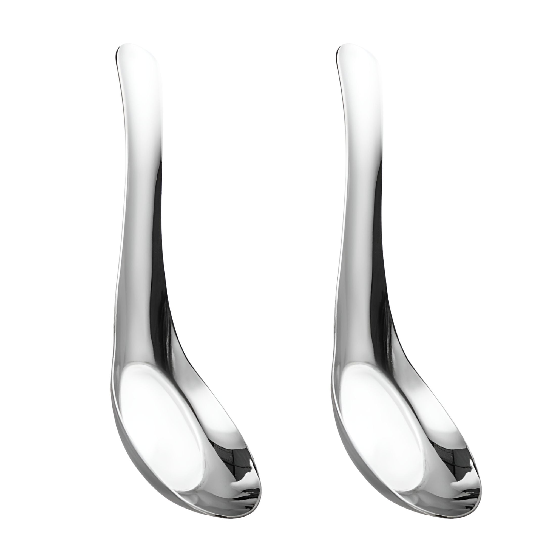 ACDANC 2pcs Stainless Steel Flat Bottom Soup Spoons Restaurant ...