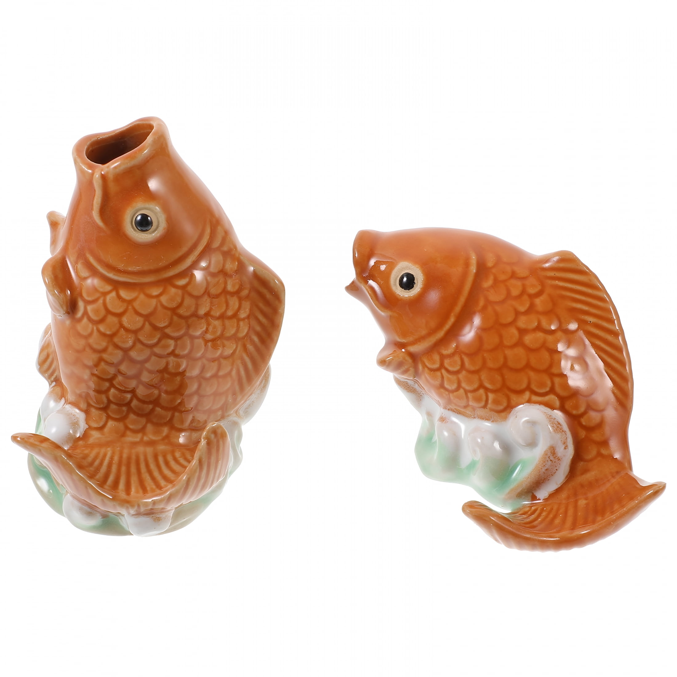 ACDANC 2pcs Water Fountain Spitter Outdoor Carp Figure Decor Garden ...