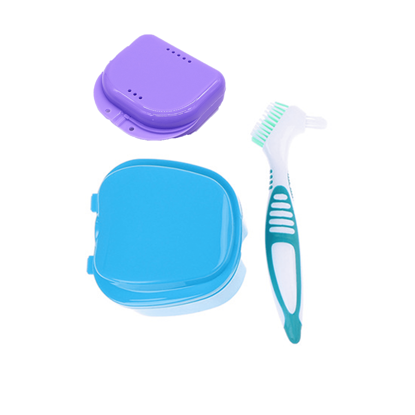 ACDANC 3 Pcs Denture Case Box Holder with Denture Cleaner Brush ...