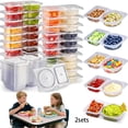 ACDANC 30-Pack Dual Compartment Reusable Snack Containers with Lids ...