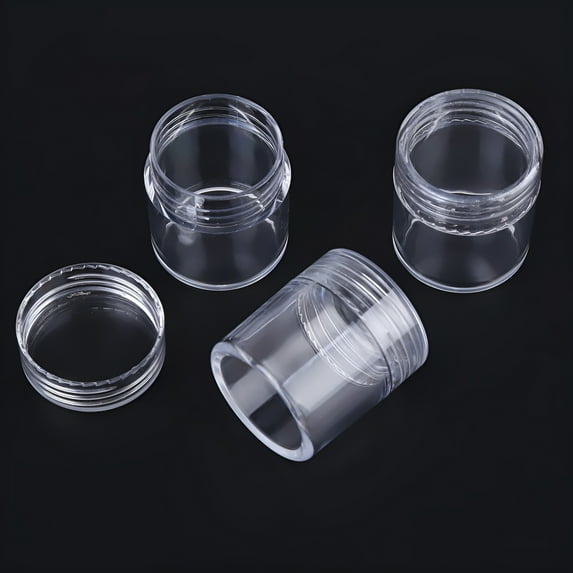 ACDANC 30 pcs Clear Plastic Jewelry Bead Storage Small Round Container ...
