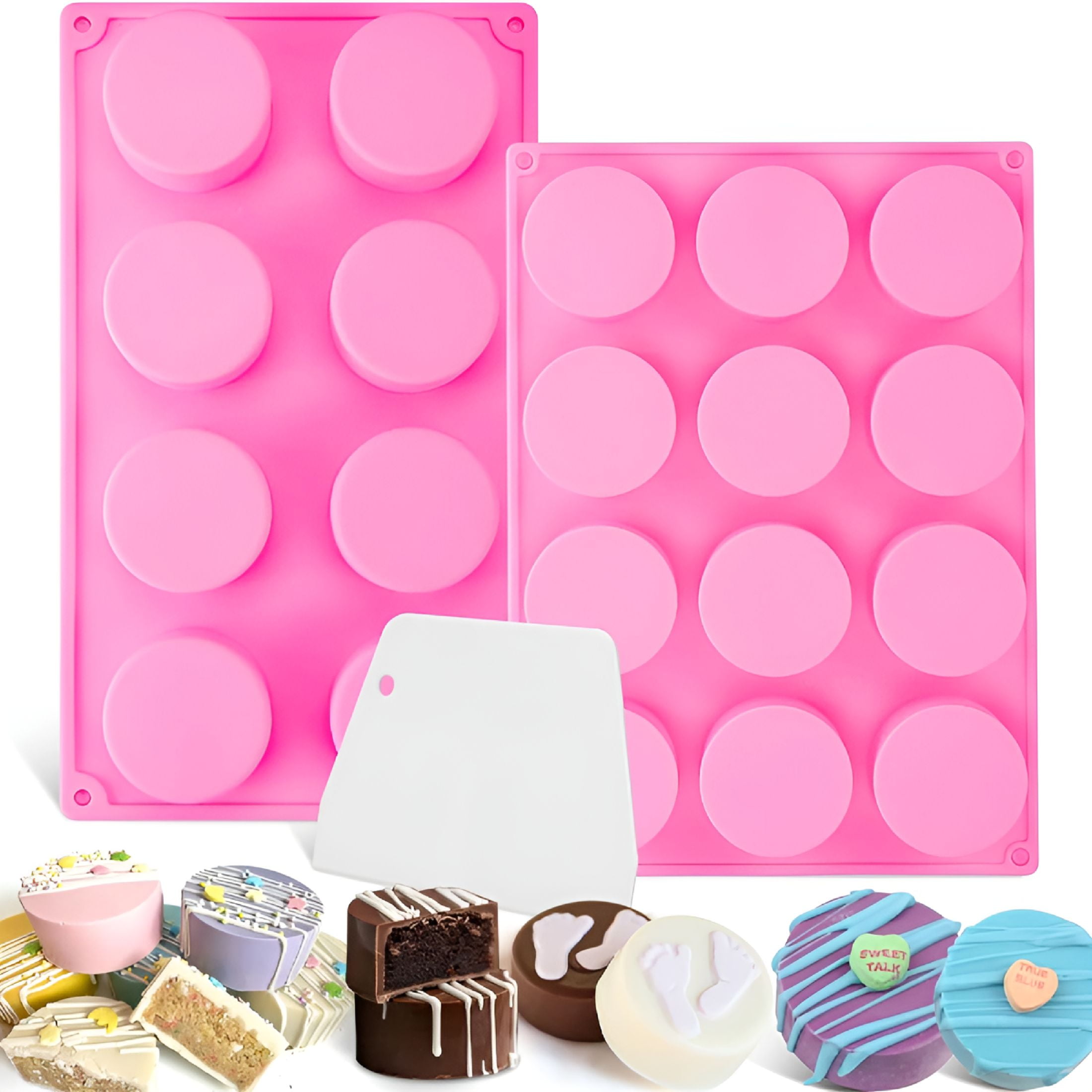 ACDANC 3PCS Cake Puck Mold Set - Silicone Chocolate Cover Desserts Mold ...