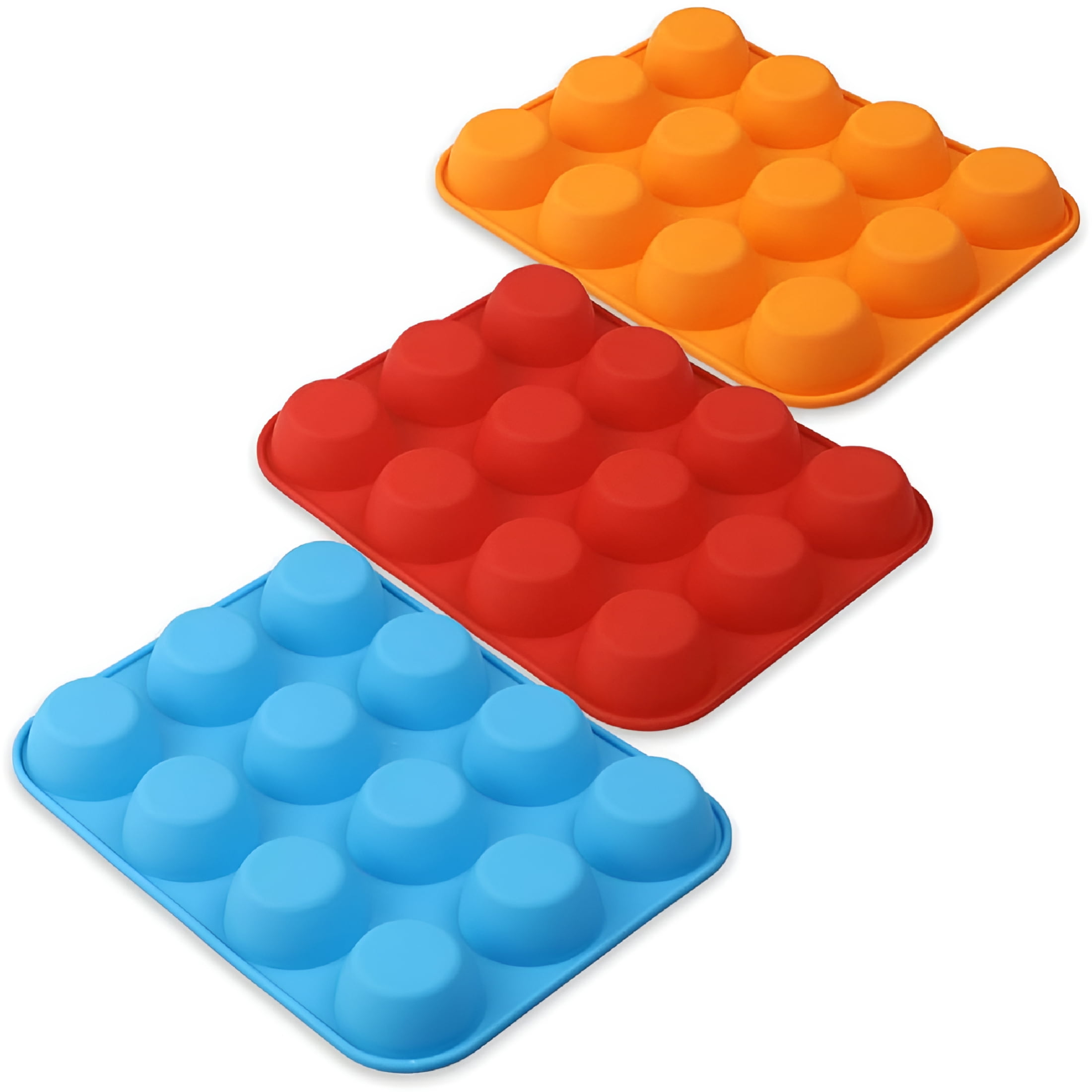 ACDANC 3Pcs 12 Cups Silicone Mini Muffin Pan Set,Nonstick Mini Cupcake ...