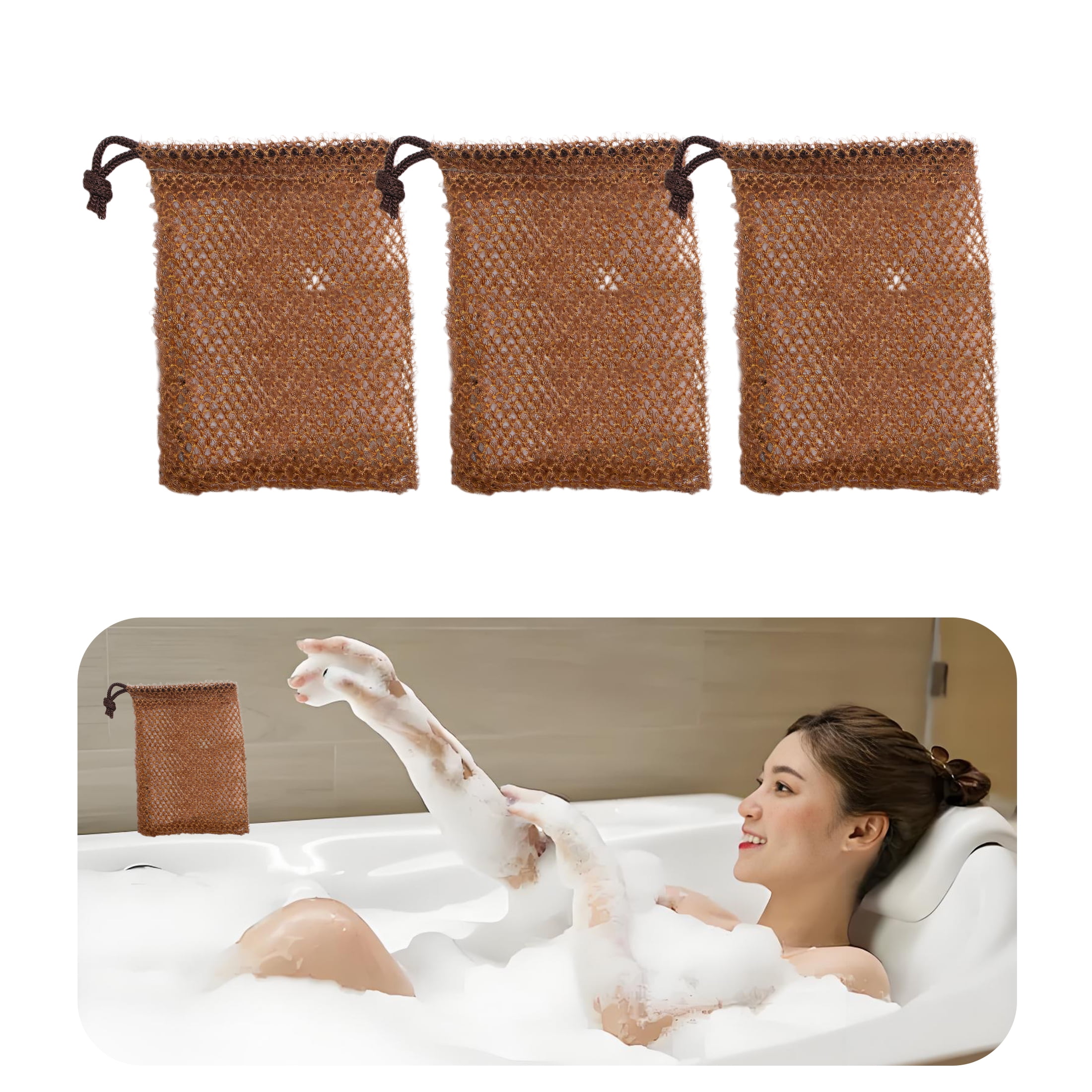 ACDANC 3Pcs African Net Sponge Authentic,Nylon African Bath Sponge,3.94 ...