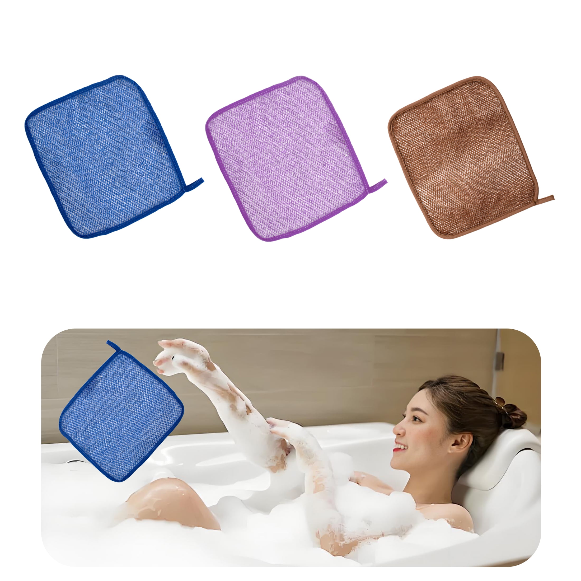 ACDANC 3Pcs African Net Sponge Authentic,Nylon African Sponge,8.26"*10. ...