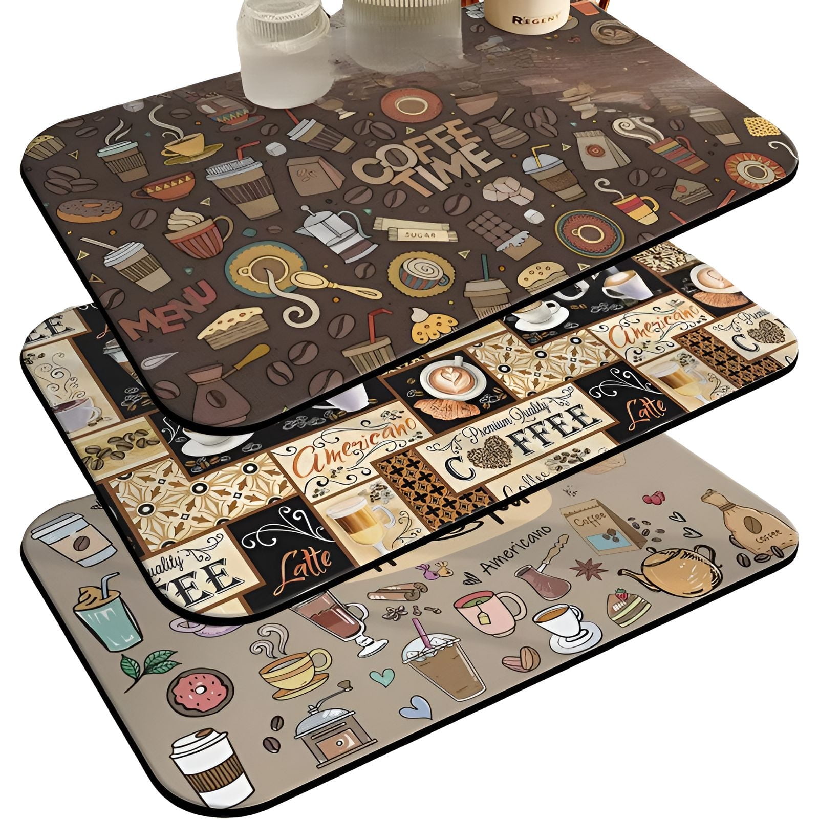 ACDANC 3Pcs Dish Drying Mat,Enhances Home Atmosphere Drying Matt ...