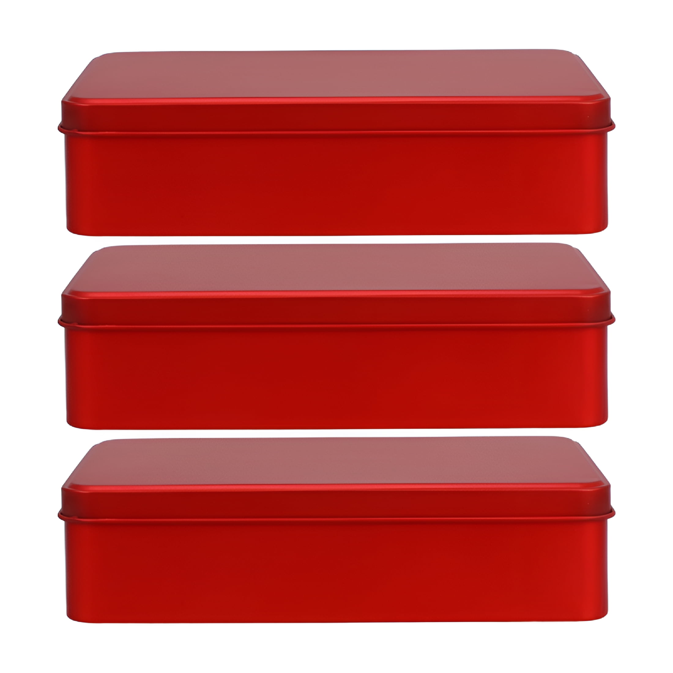 ACDANC 3Pcs Empty Metal Tins Box with Lid Rectangular Cookie Tin Treats ...