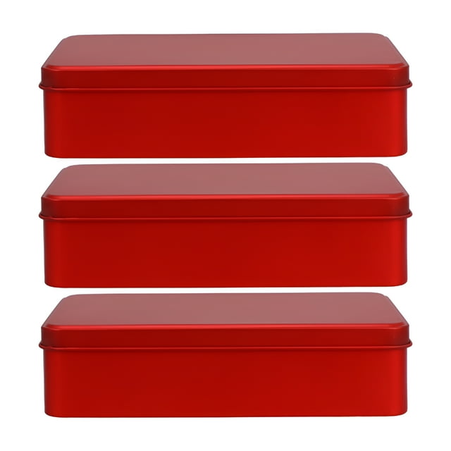 ACDANC 3Pcs Empty Metal Tins Box with Lid Rectangular Cookie Tin Treats ...