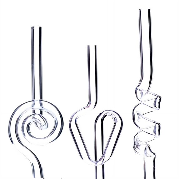 ACDANC 3Pcs Reusable Straws Elegant Appearance Glass Straws Functional ...