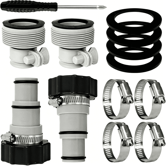 ACDANC 4 Pack Pool Hose Adapter,2 Types Conversion Connector for 1.5"&1 ...