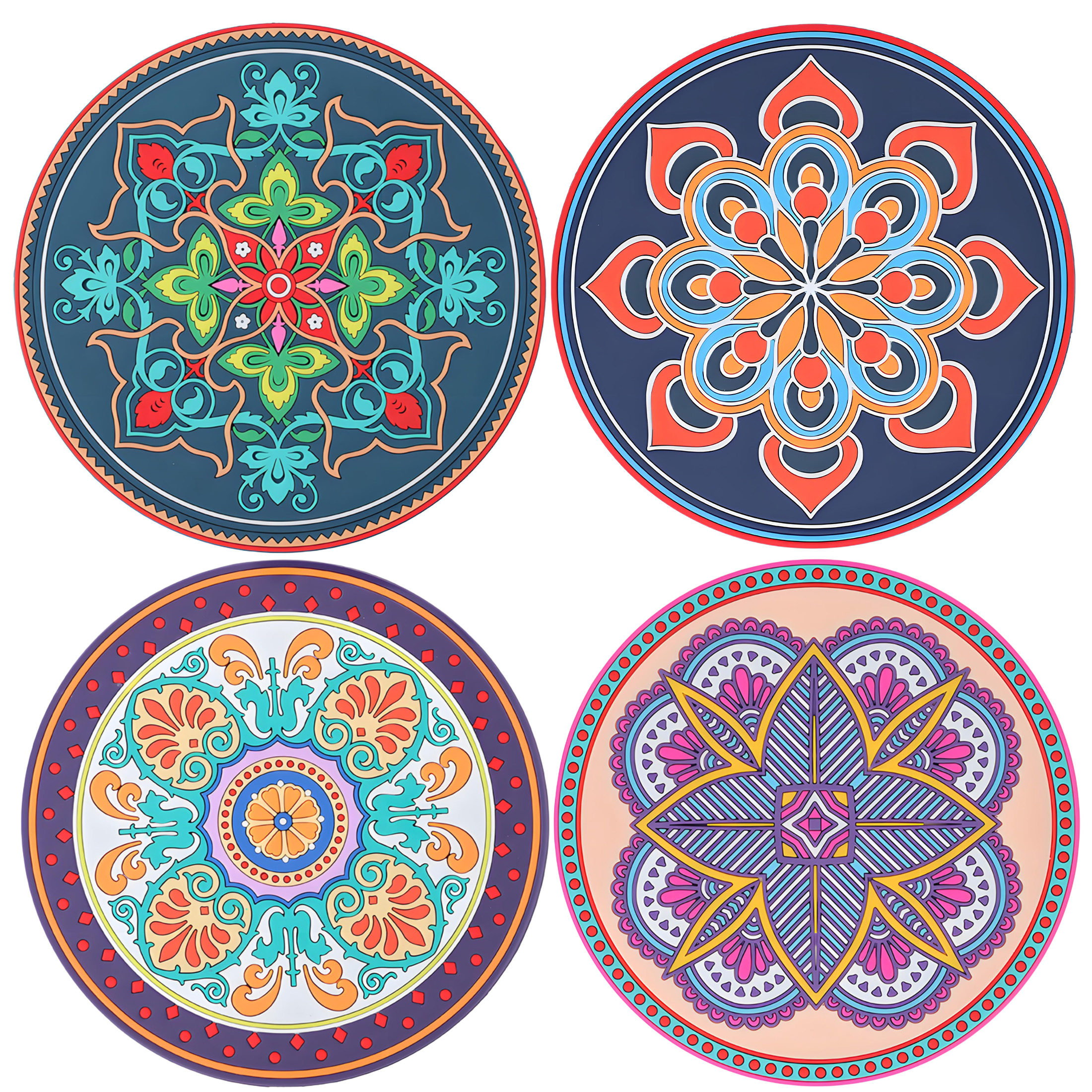 ACDANC 4 Pcs Coasters Round Hot Pad Trivet for Kitchen Hot Pots and ...