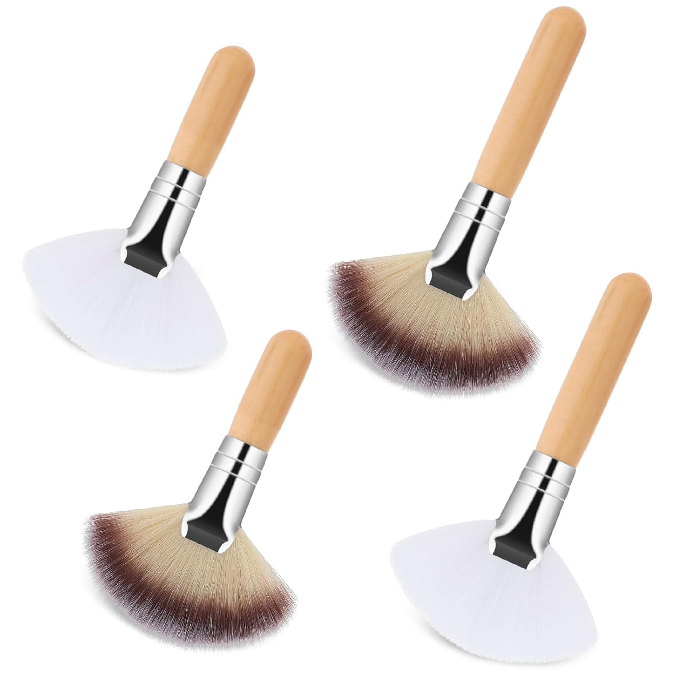 ACDANC 4 Pcs Facial Fan Brush,Facial Fan Brushes Face Soft Bristle ...