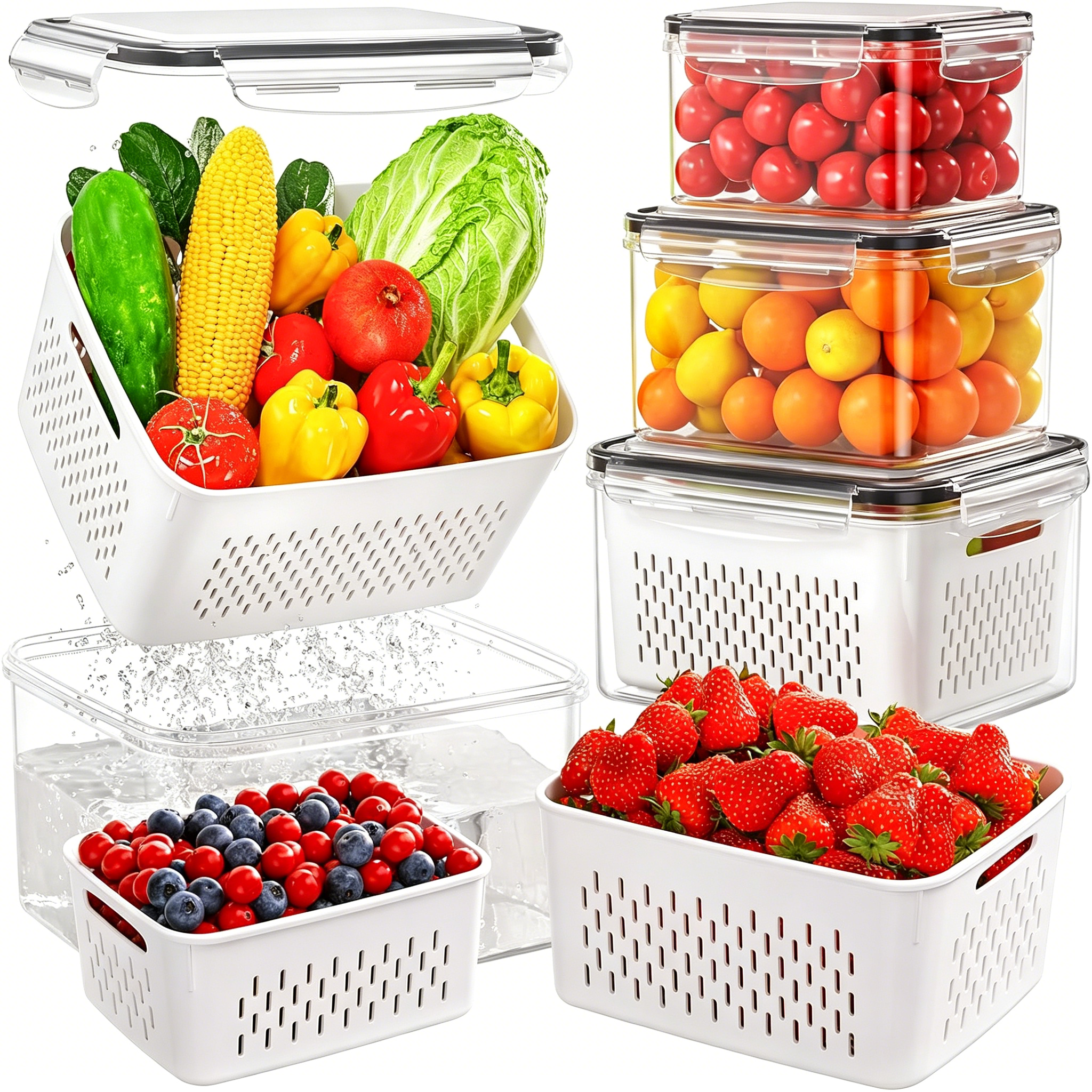 ACDANC 4 Pcs Fruit Storage Containers for Fridge,Produce Containers for ...