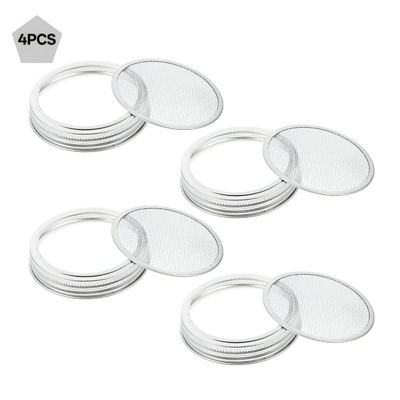 ACDANC 4 Pcs Jar Sprout Lids Wide Mouth Stainless Steel Screen Mesh ...