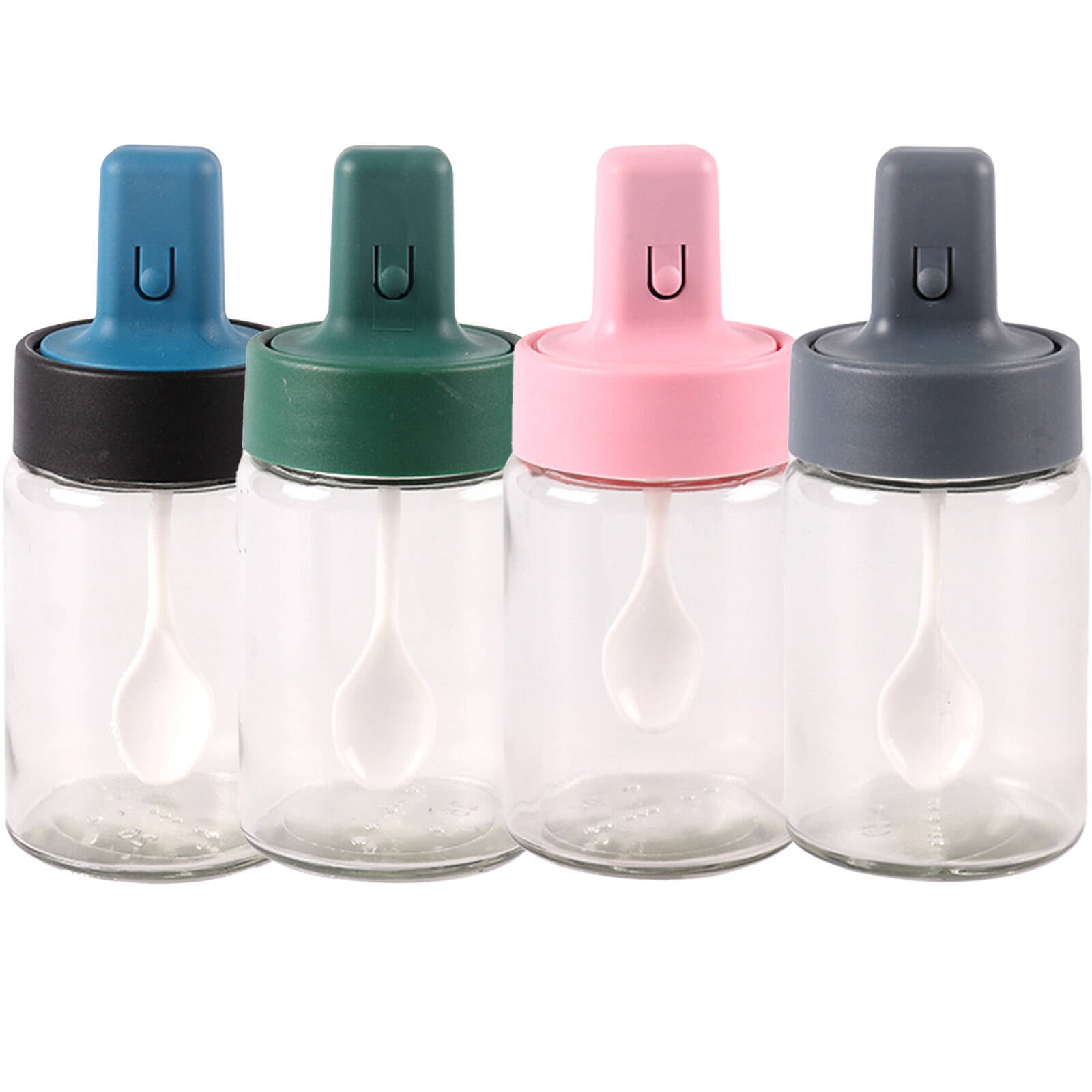 ACDANC 4 Pcs Salt and Pepper Shakers,Transparent Glass Salt Shaker,Easy ...