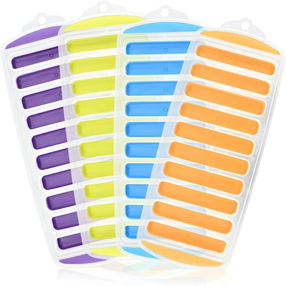 ACDANC 4 Pcs Silicone Ice Cube Trays,Narrow Water Bottle Ice Stick Tray ...