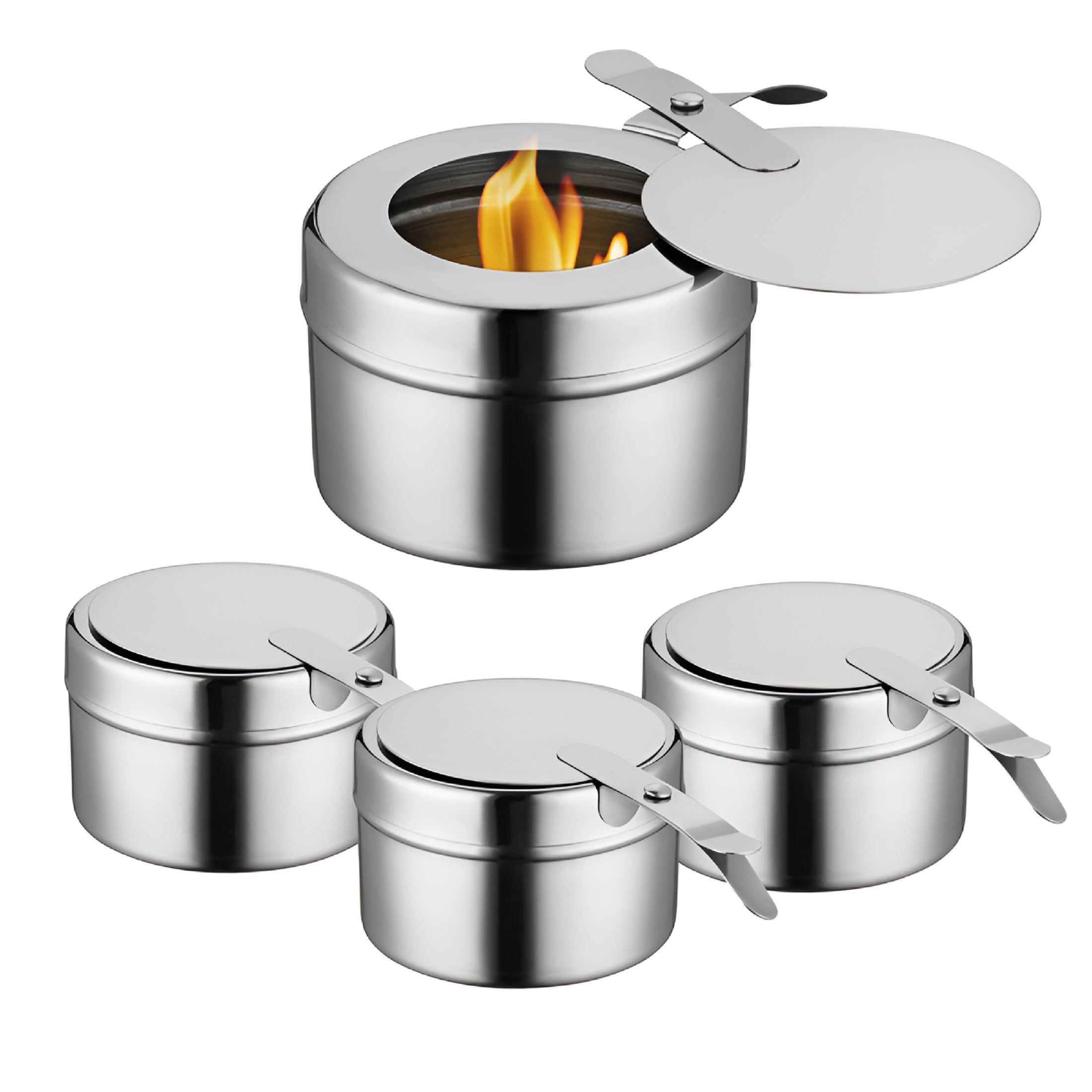 ACDANC 4 Pcs Stainless Steel Fuel Holders with Cover Chafer Canned Heat ...