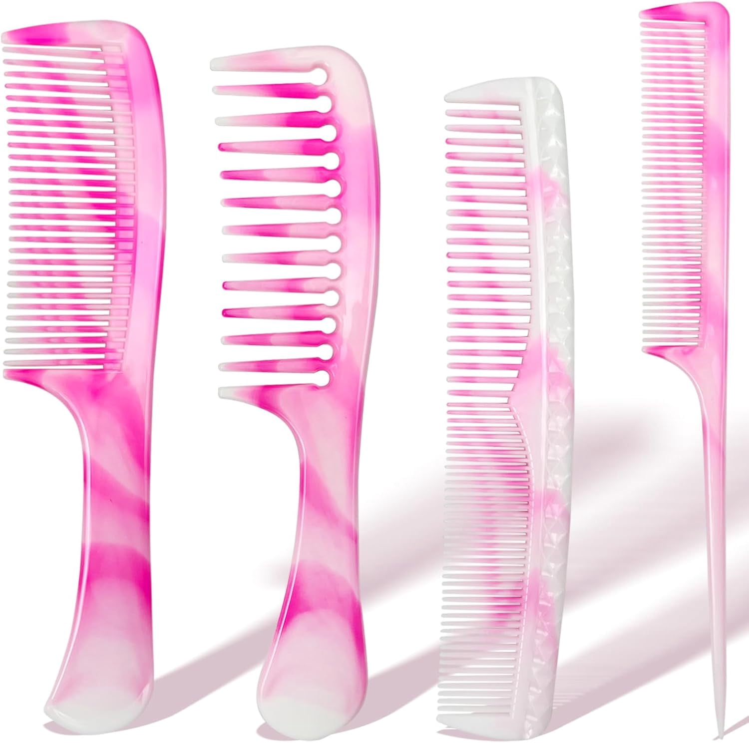 ACDANC 4 Pcs Unisex Hair Comb Set - Rat Tail,Wide & Fine Tooth and Dual ...