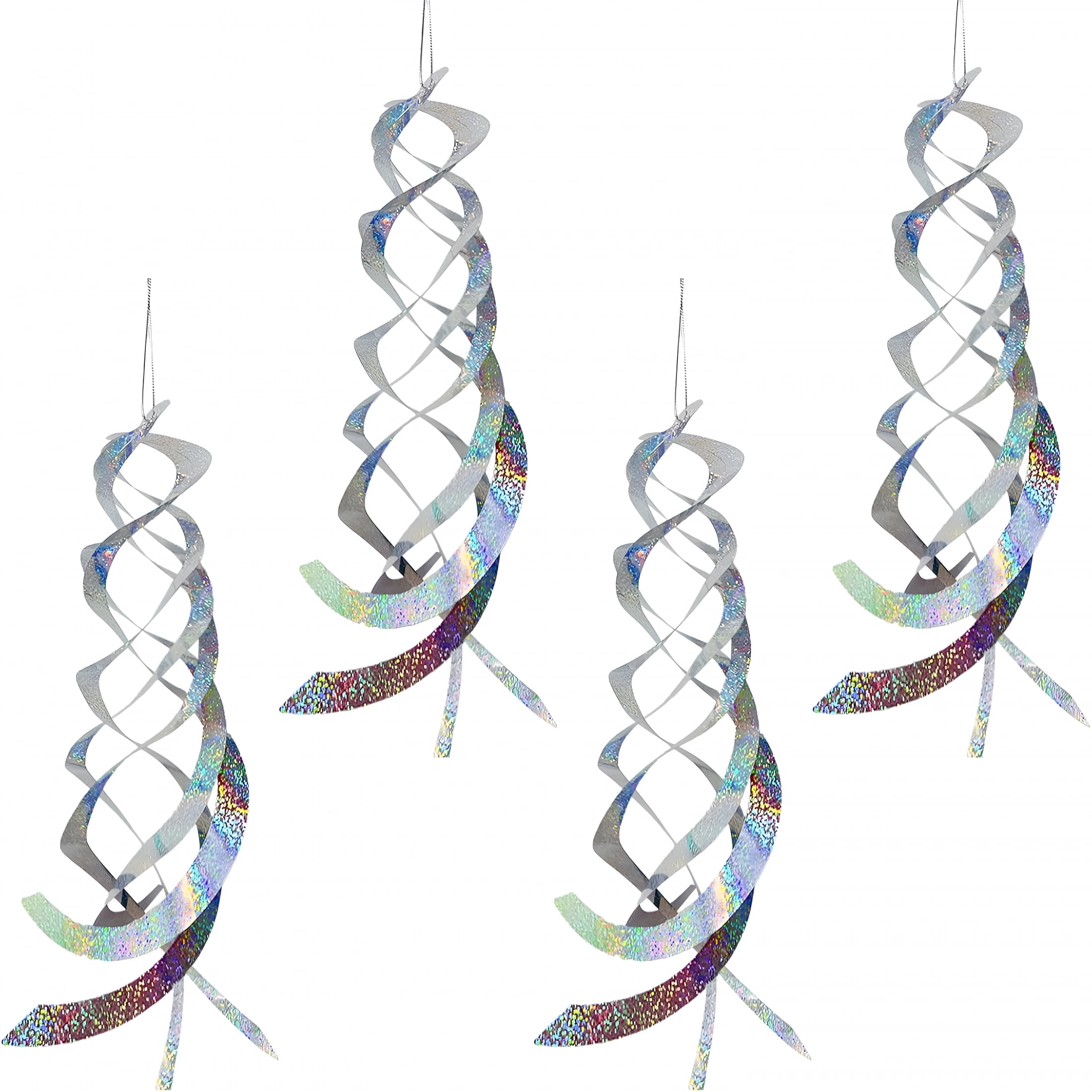 ACDANC 4 Pieces 20 Inches Silver Spiral Bird Reflectors Deterrents for ...