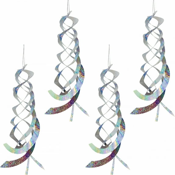 ACDANC 4 Pieces 20 Inches Silver Spiral Bird Reflectors Deterrents for ...