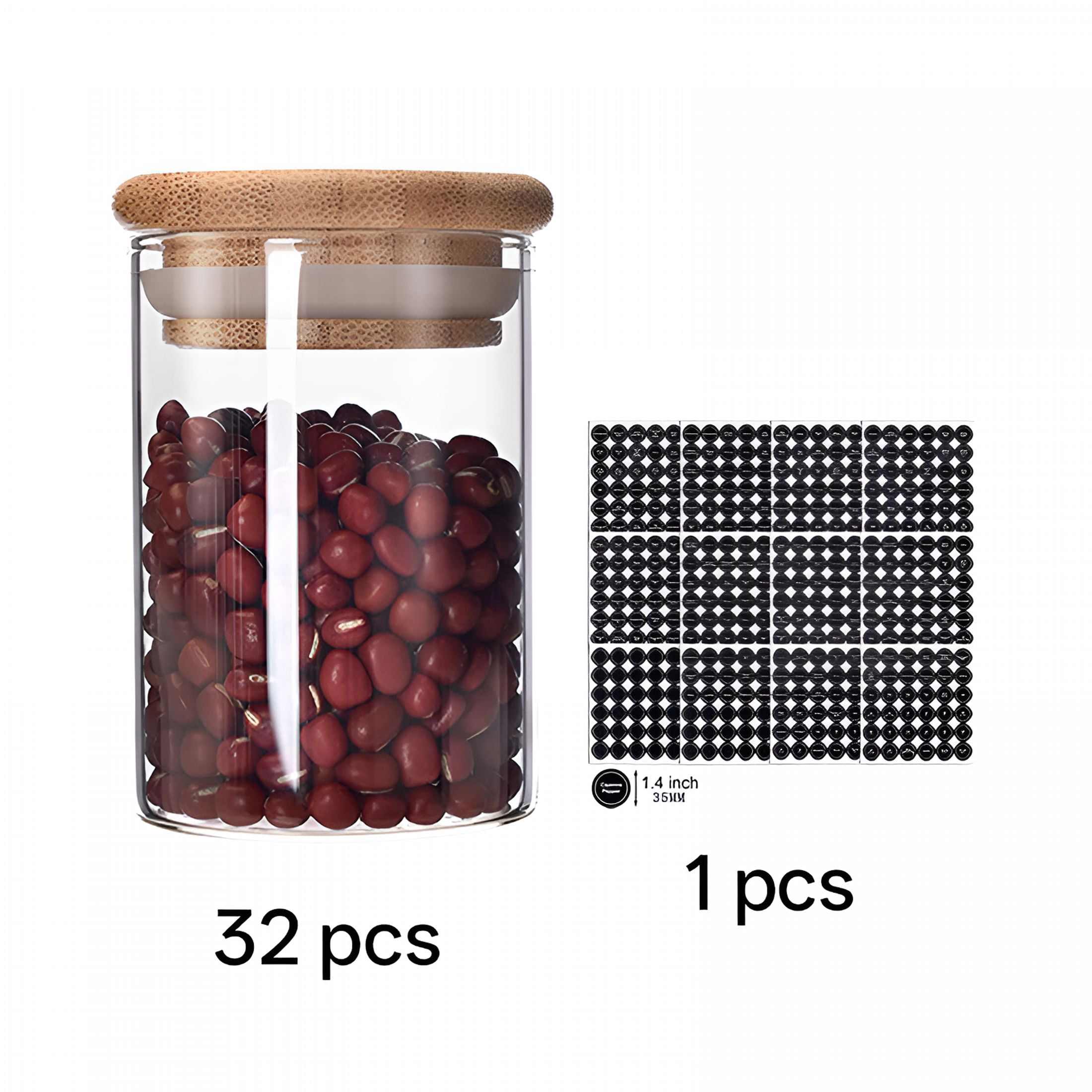 ACDANC 4Oz Glass Spice Jars with Bamboo Lids and 315 Labels,32 Pcs ...