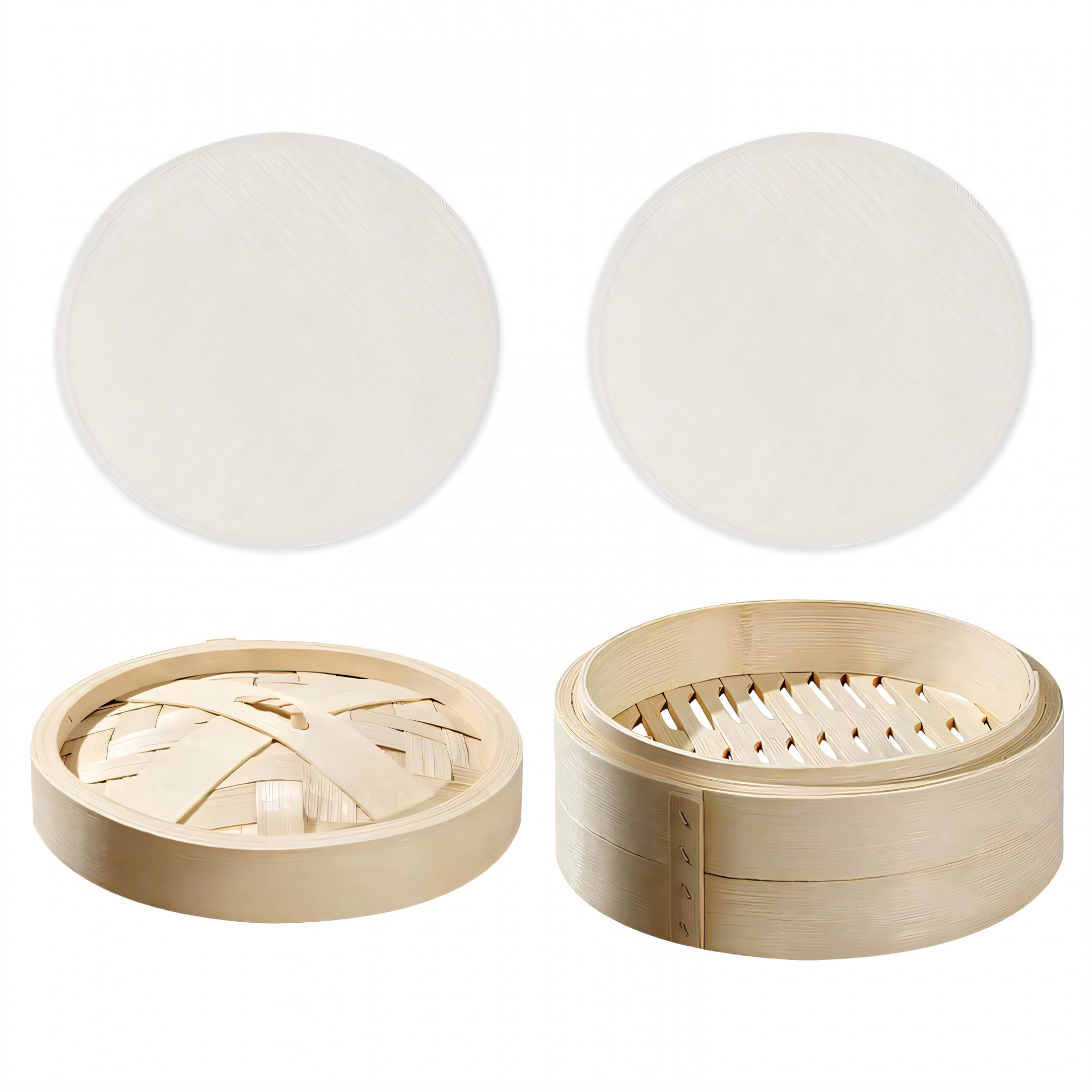 ACDANC 4Pcs Bamboo Steamer,Reinforced Bamboo Framework Dumpling Steamer ...