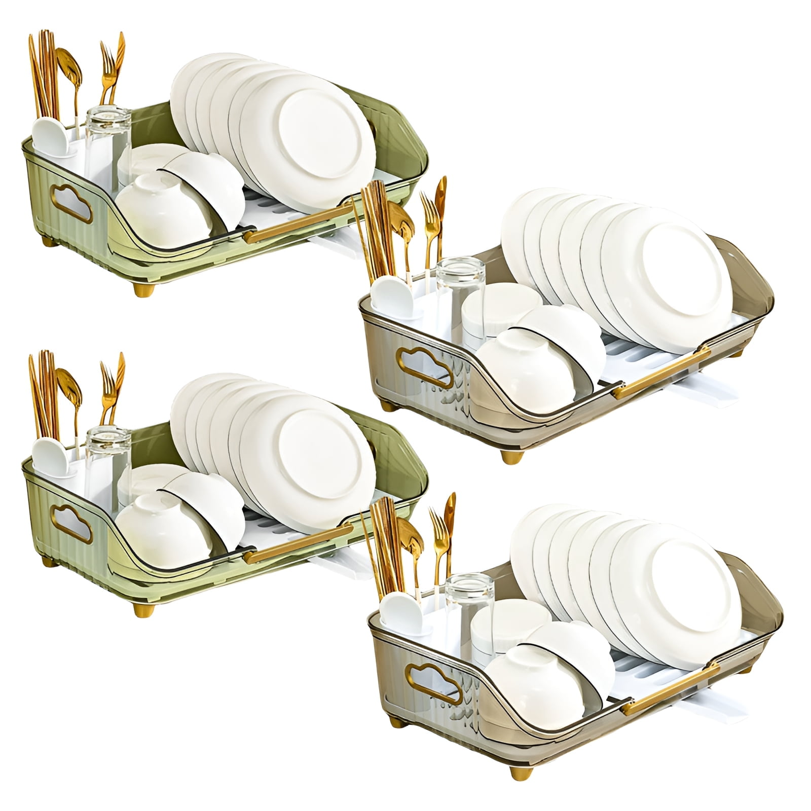 ACDANC 4Pcs Dish Racks for Kitchen Counter,Space-Saving Design Dish ...