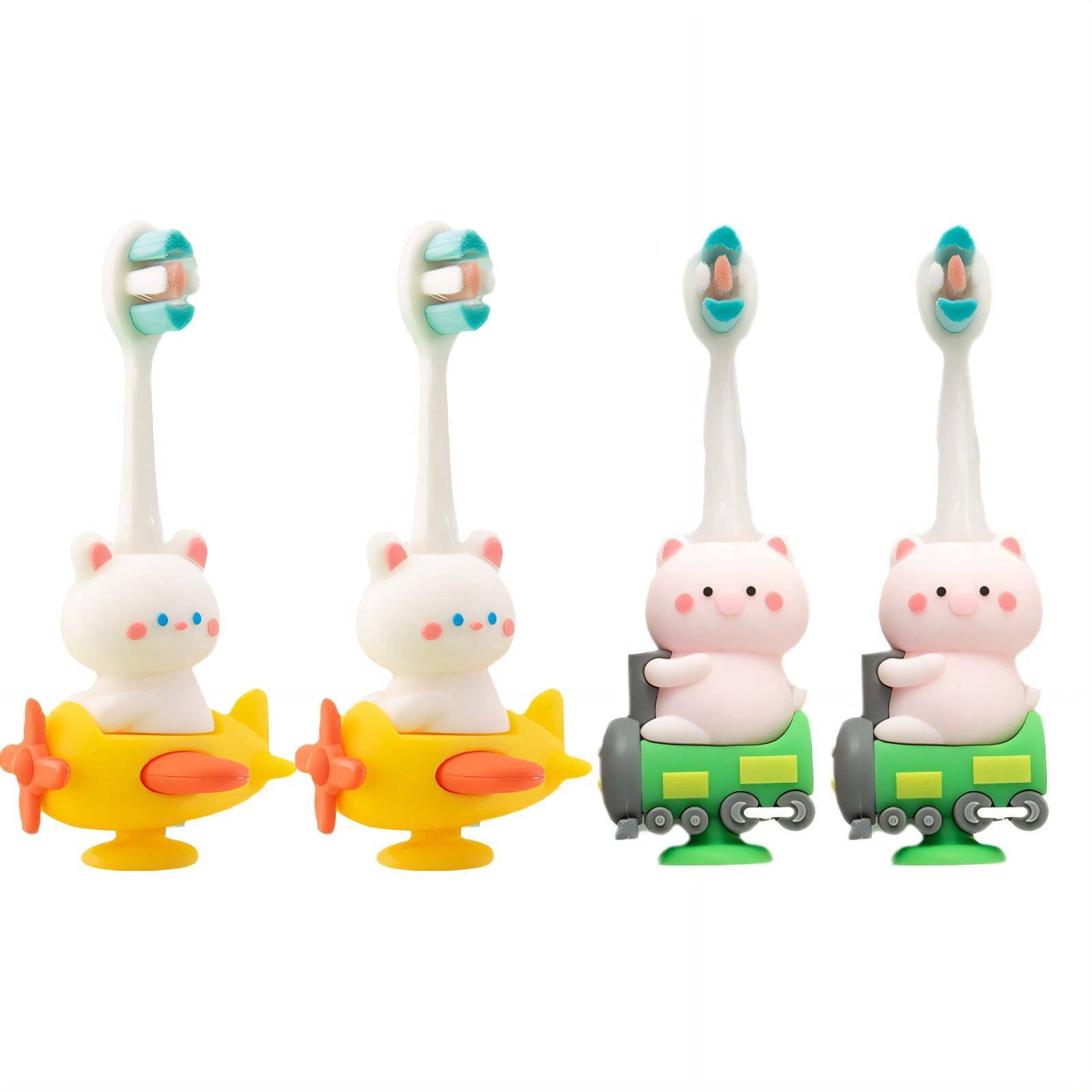 ACDANC 4Pcs Kids Toothbrush,Cute Shape Kids Toothbrush,Soft Bristles ...