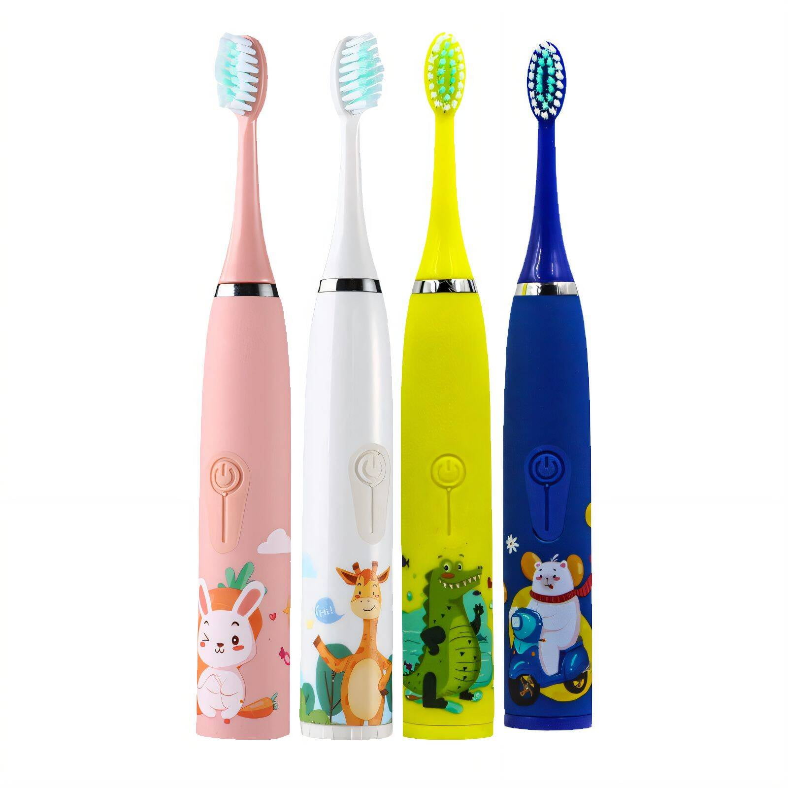 ACDANC 4Pcs Kids Toothbrush Electric,Cute Cartoon Spin Brush,Portable ...