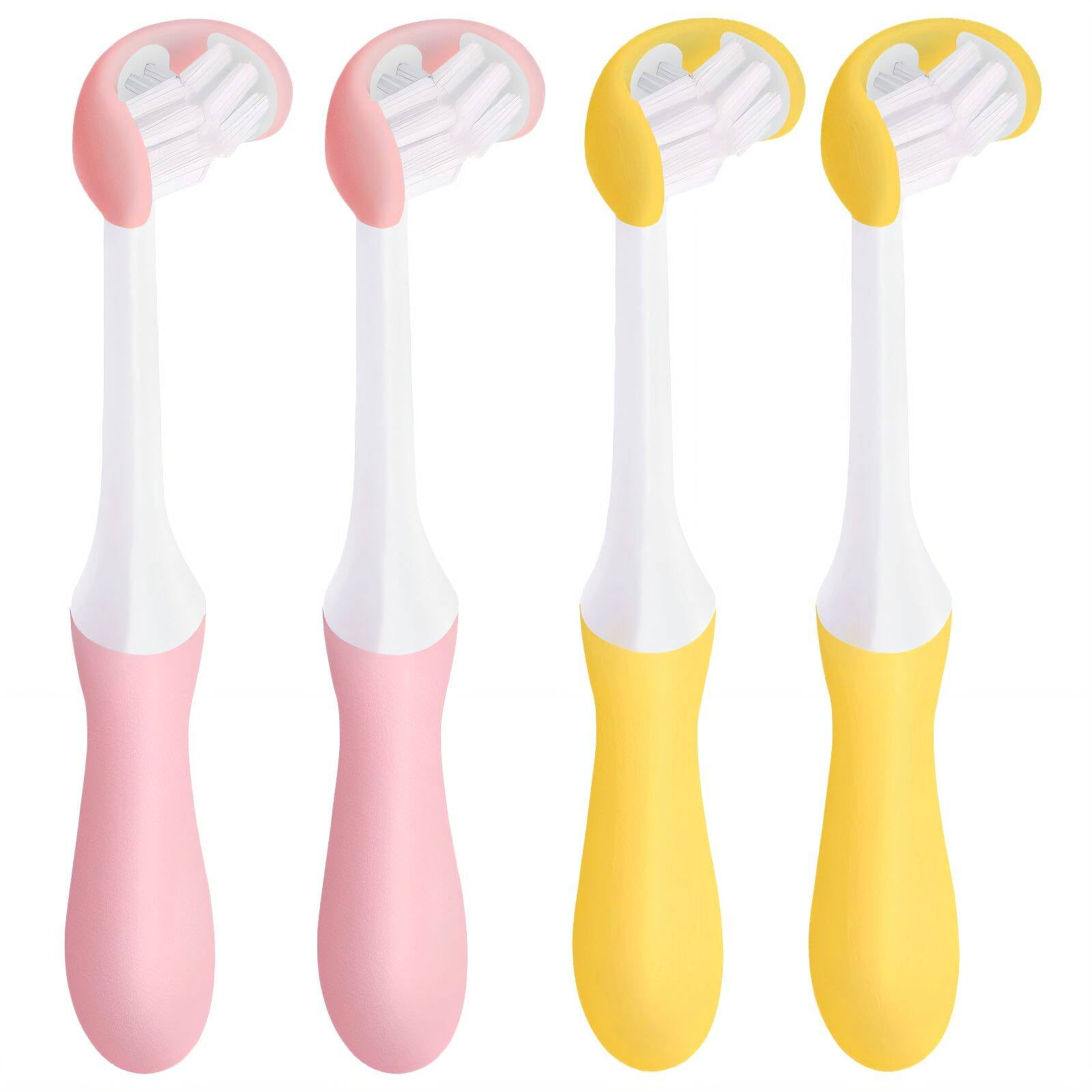 ACDANC 4Pcs Kids Toothbrushes,360 Degrees Without Dead Angle Kids ...