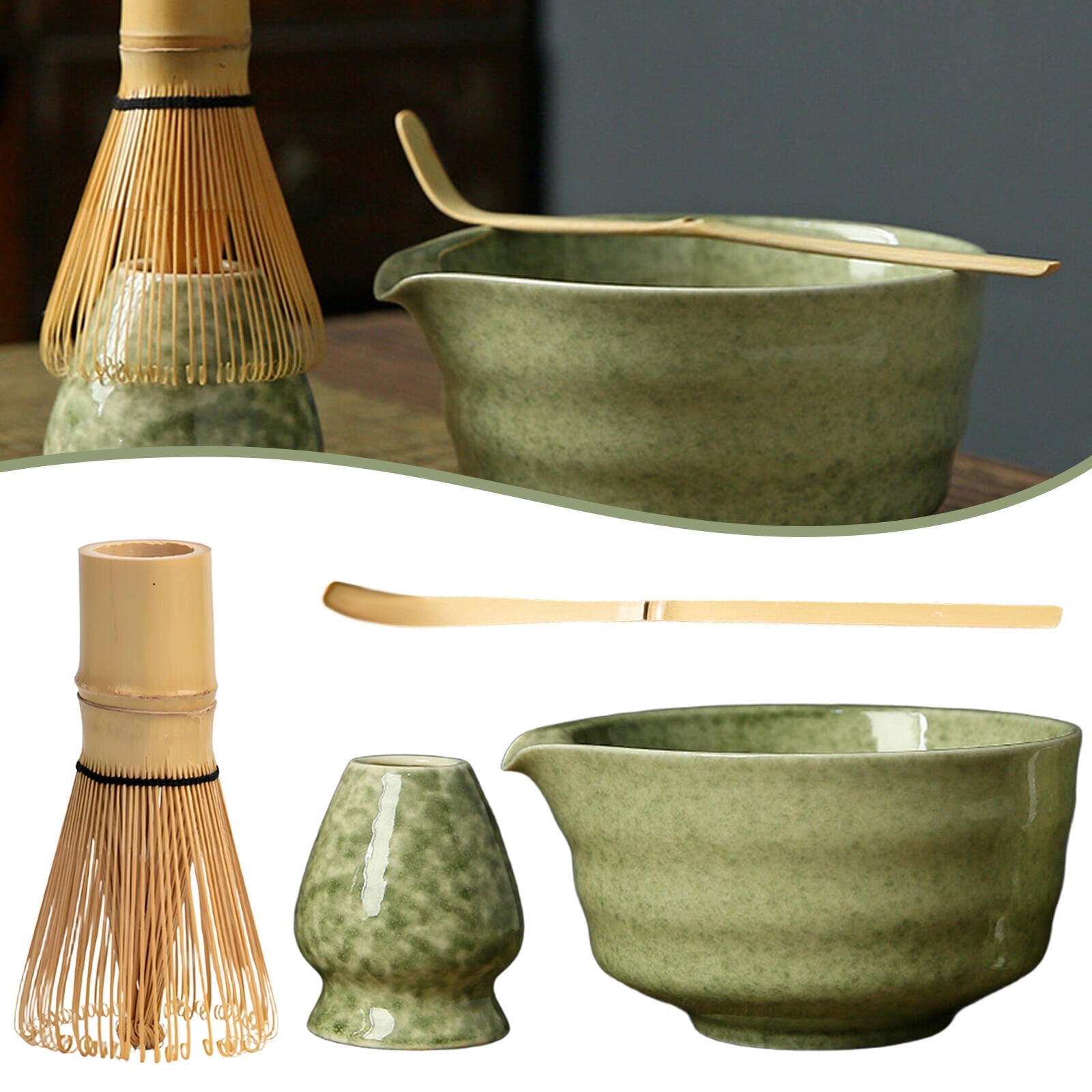 ACDANC 4Pcs Matcha Whisk Set,Ceramic Whisk Matcha Set,Precise Mixing ...