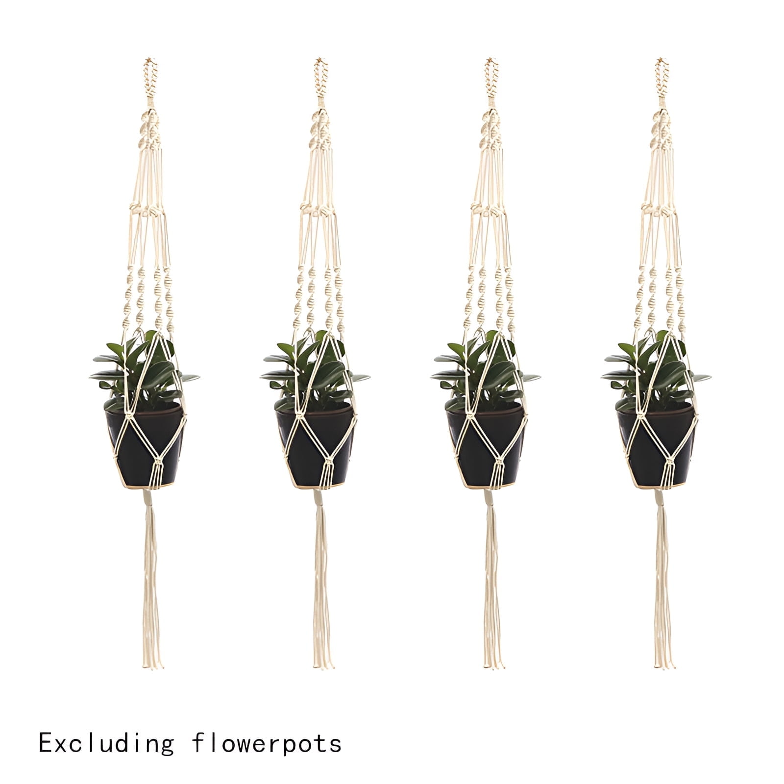 ACDANC 4Pcs Plant Hanger Indoor,Natural Hemp Rope Material Plant Hanger ...
