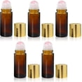 ACDANC 5 Pack Amber Glass Essential Oil Roller Bottles,50Ml Rose Quartz ...