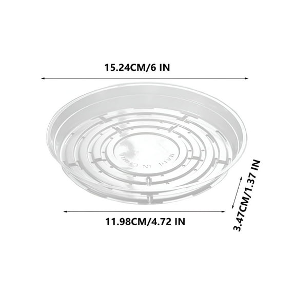 ACDANC 5 Pack Clear Plastic Plant Saucers,6/10 inch Drip Pan Trays ...
