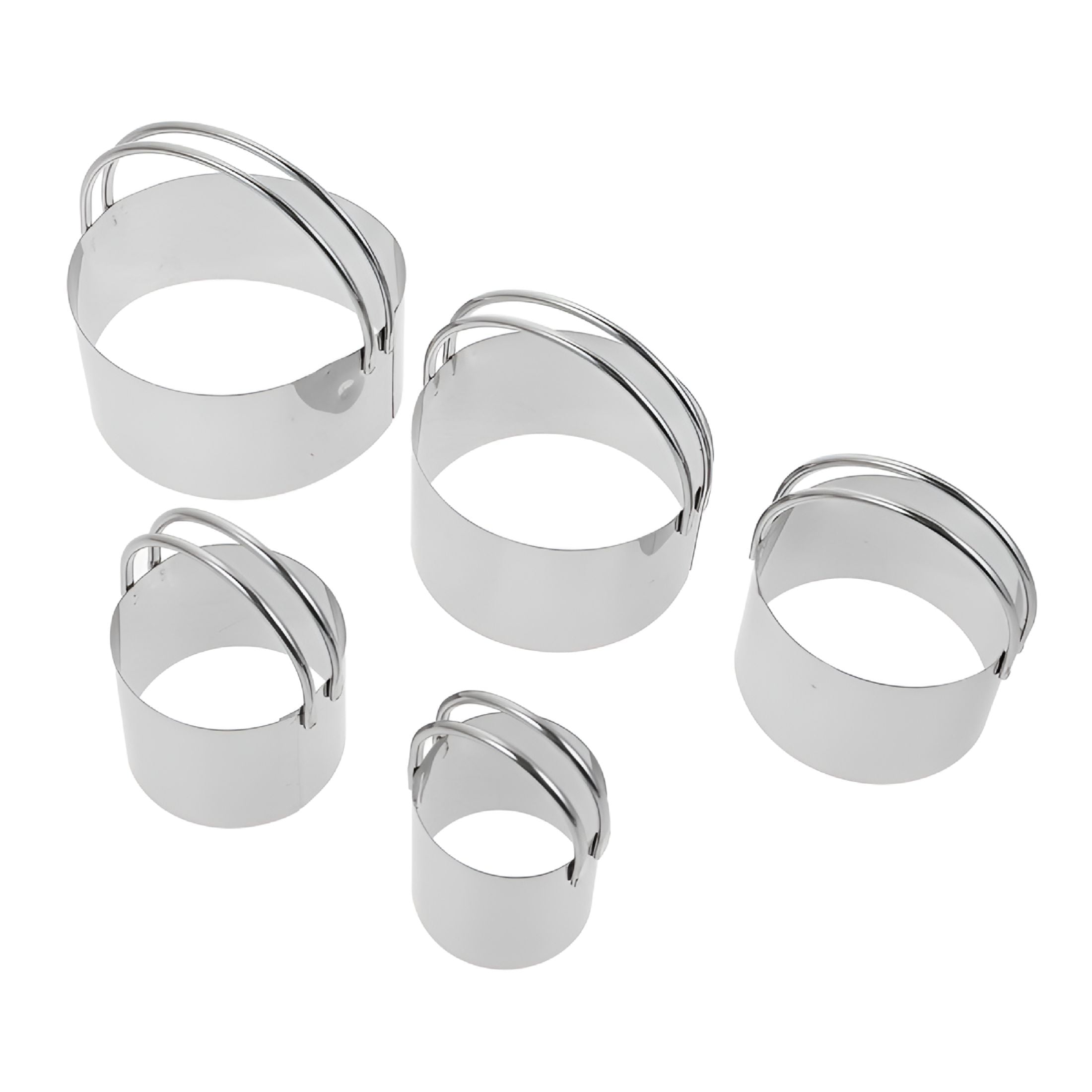 ACDANC 5 Pcs 5-piece Set of Mousse Rings Mini Cutter Round Biscuit ...