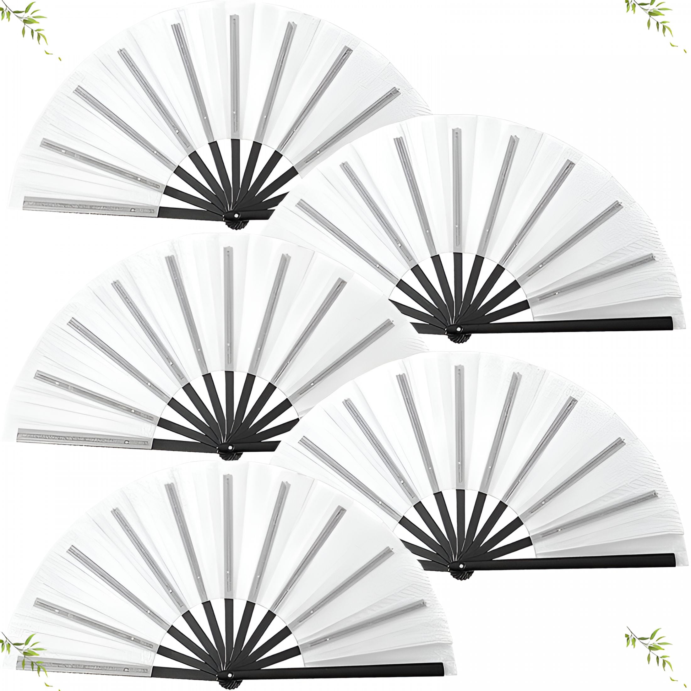 ACDANC 5 Pcs Large Hand Fan in Bulk,Chinese Japanese Kung Fu Tai Chi ...