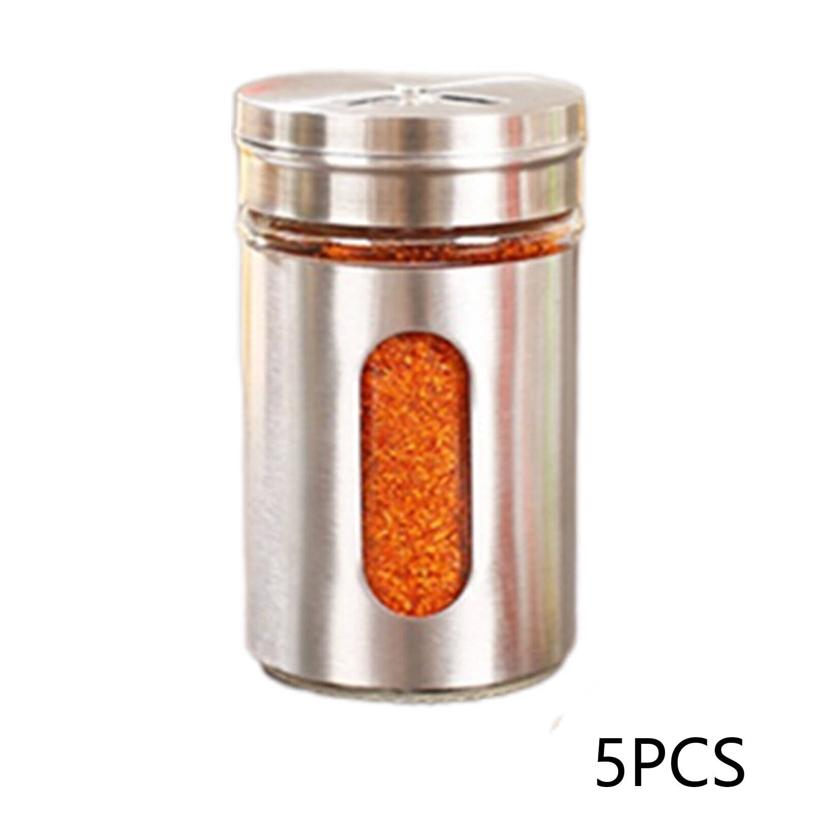 ACDANC 5 Pcs Salt and Pepper Shakers,304 Stainless Steel Lid and ...