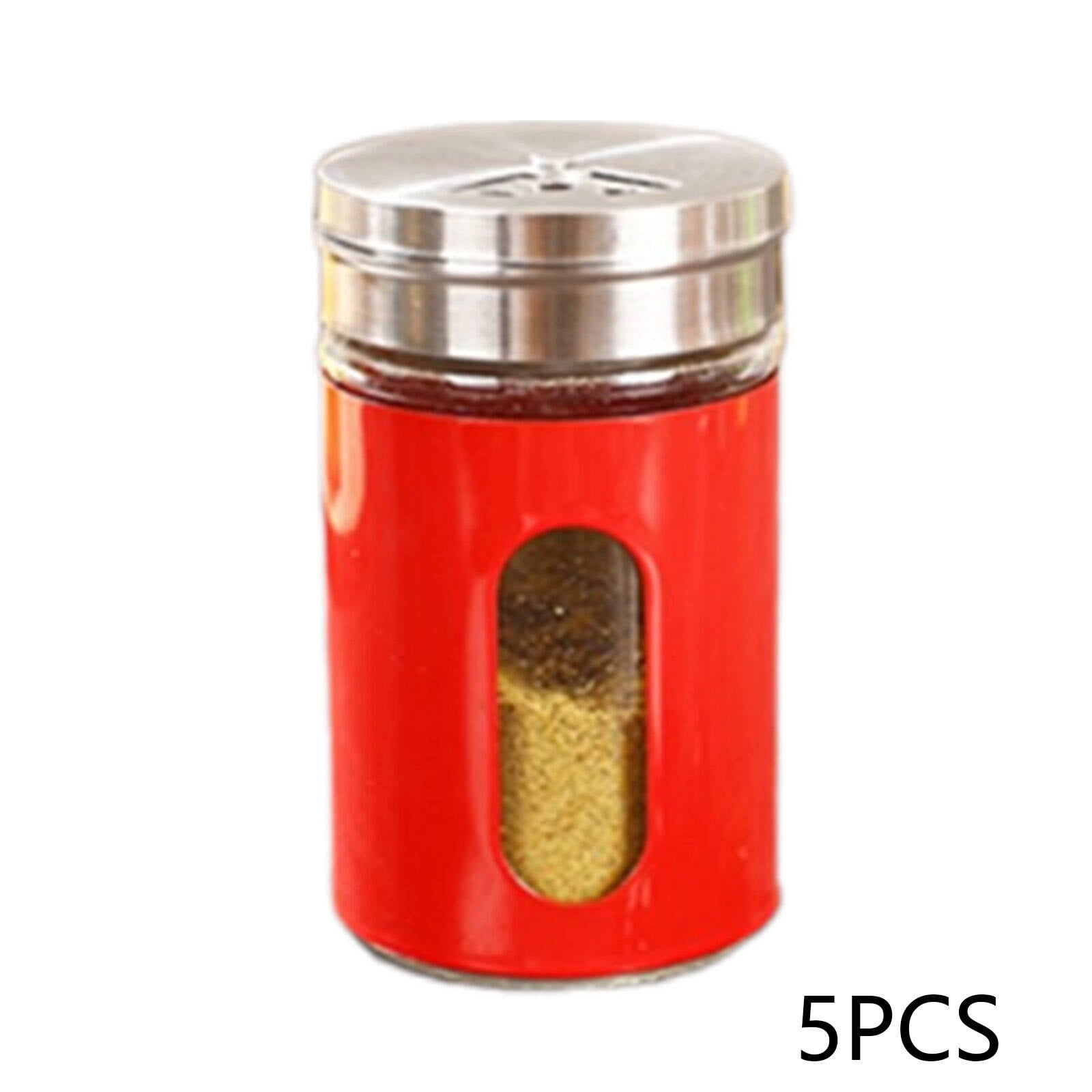 ACDANC 5 Pcs Salt and Pepper Shakers,Clear View Powdered Sugar Shaker ...