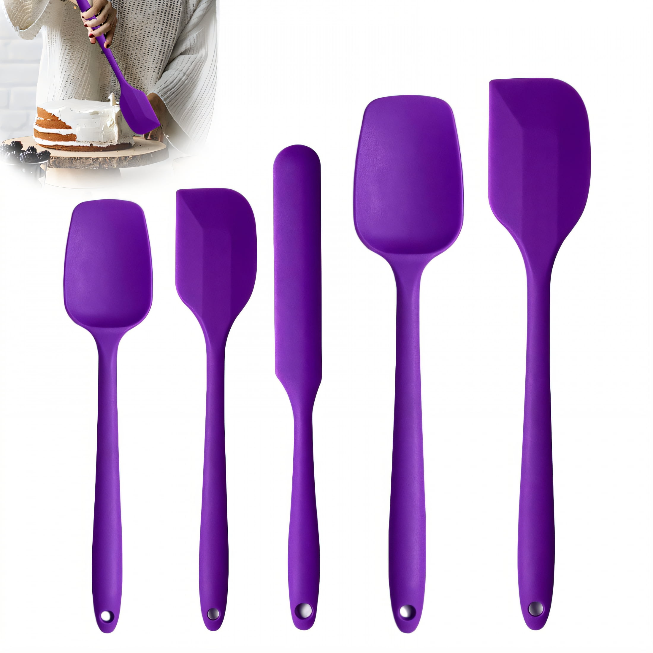 ACDANC 5 Pieces Silicone Spatula,Cake Batter Folding Kitchen Spatula ...