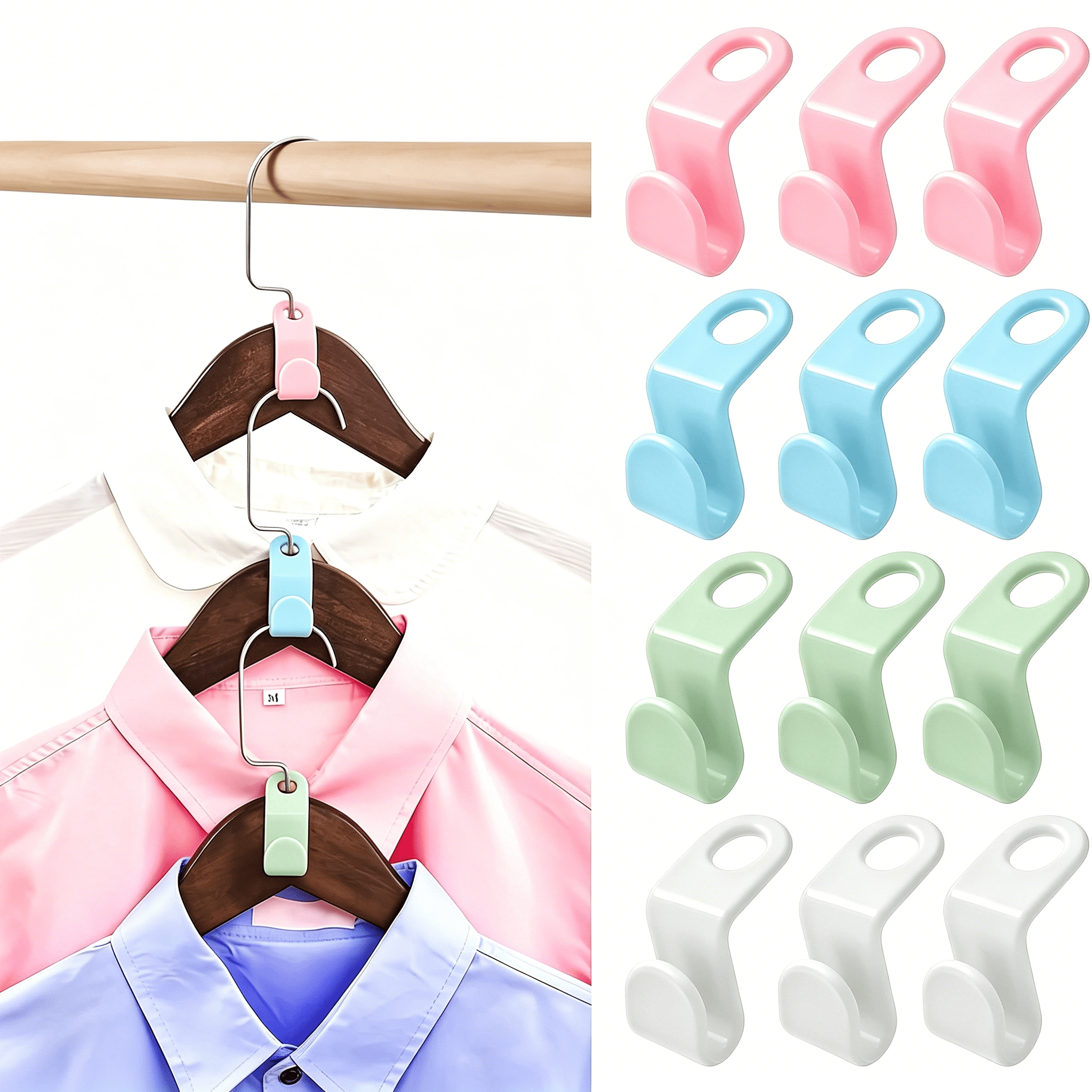 ACDANC 50 PCS Hanger Connector Hooks - Space Saving Hangers for Closet ...