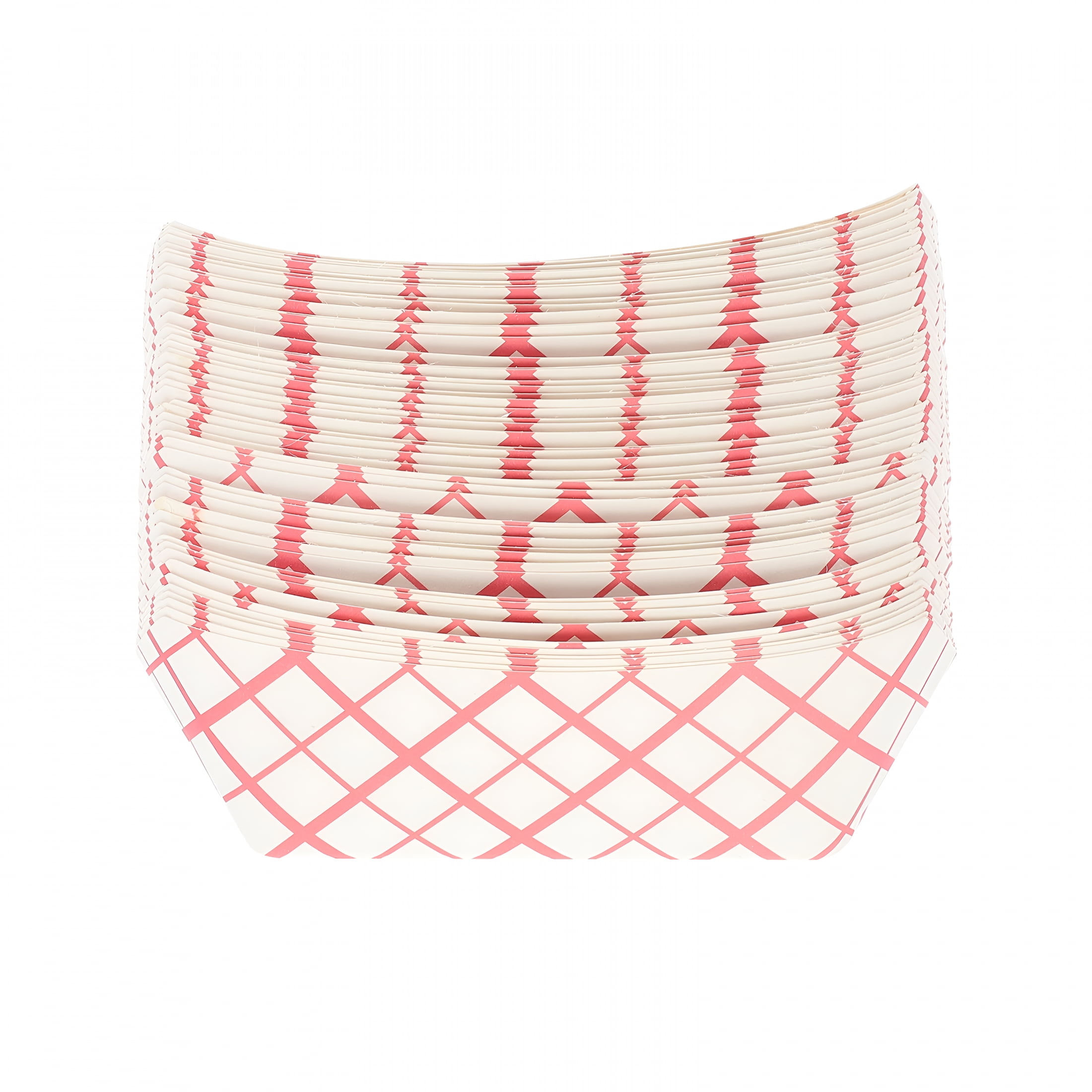 ACDANC 50Pcs Red and White Checkered Paper Trays Dessert Serving Tray ...