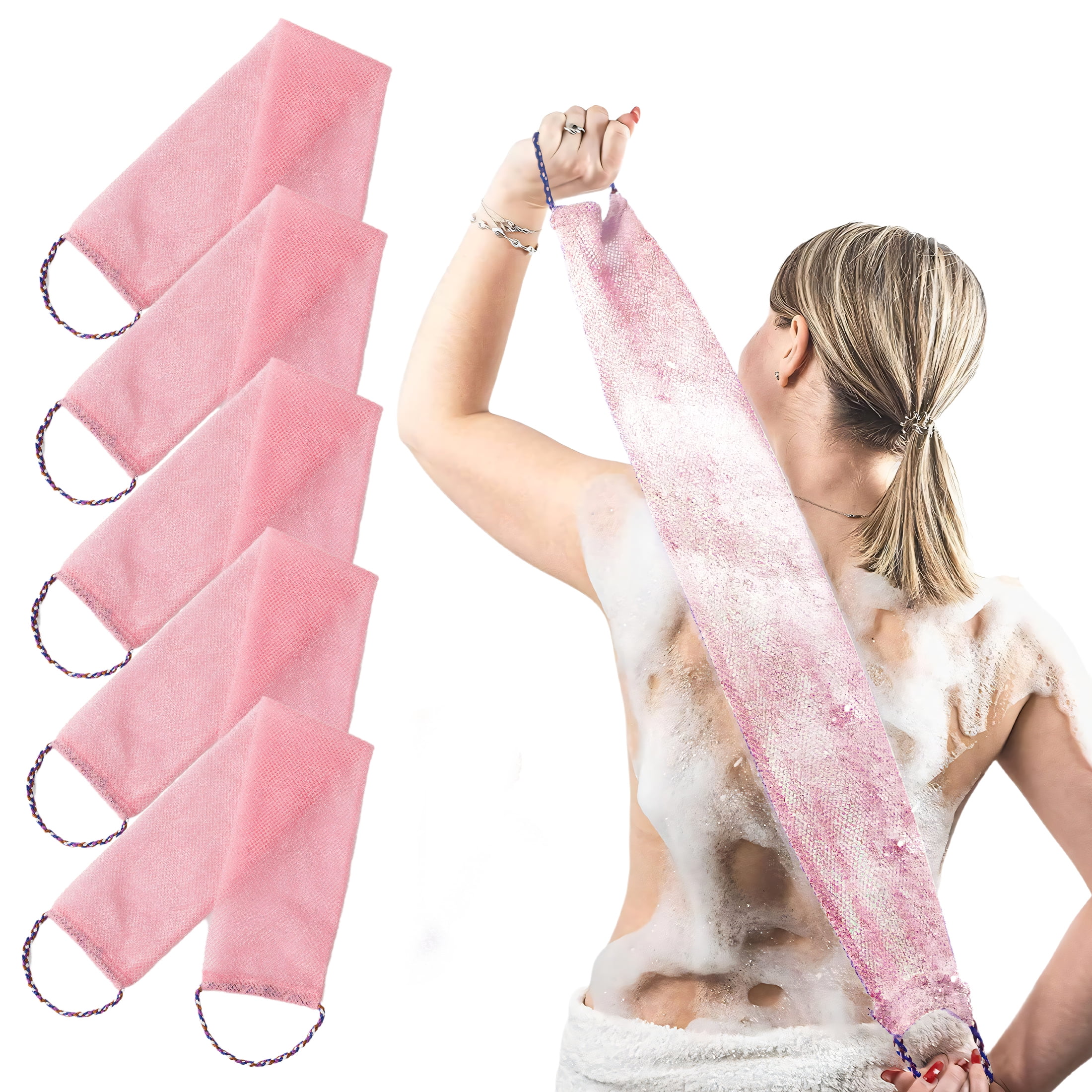 ACDANC 5Pcs African Exfoliating Net Sponge,Nylon African Net,5.5"*29.5 ...