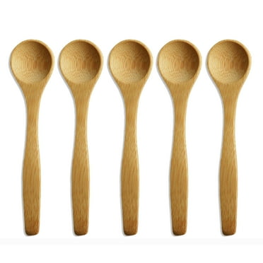 12 Pcs of 5 inch Natural Bamboo Spoon Small Wooden Spoon Dessert Ice ...