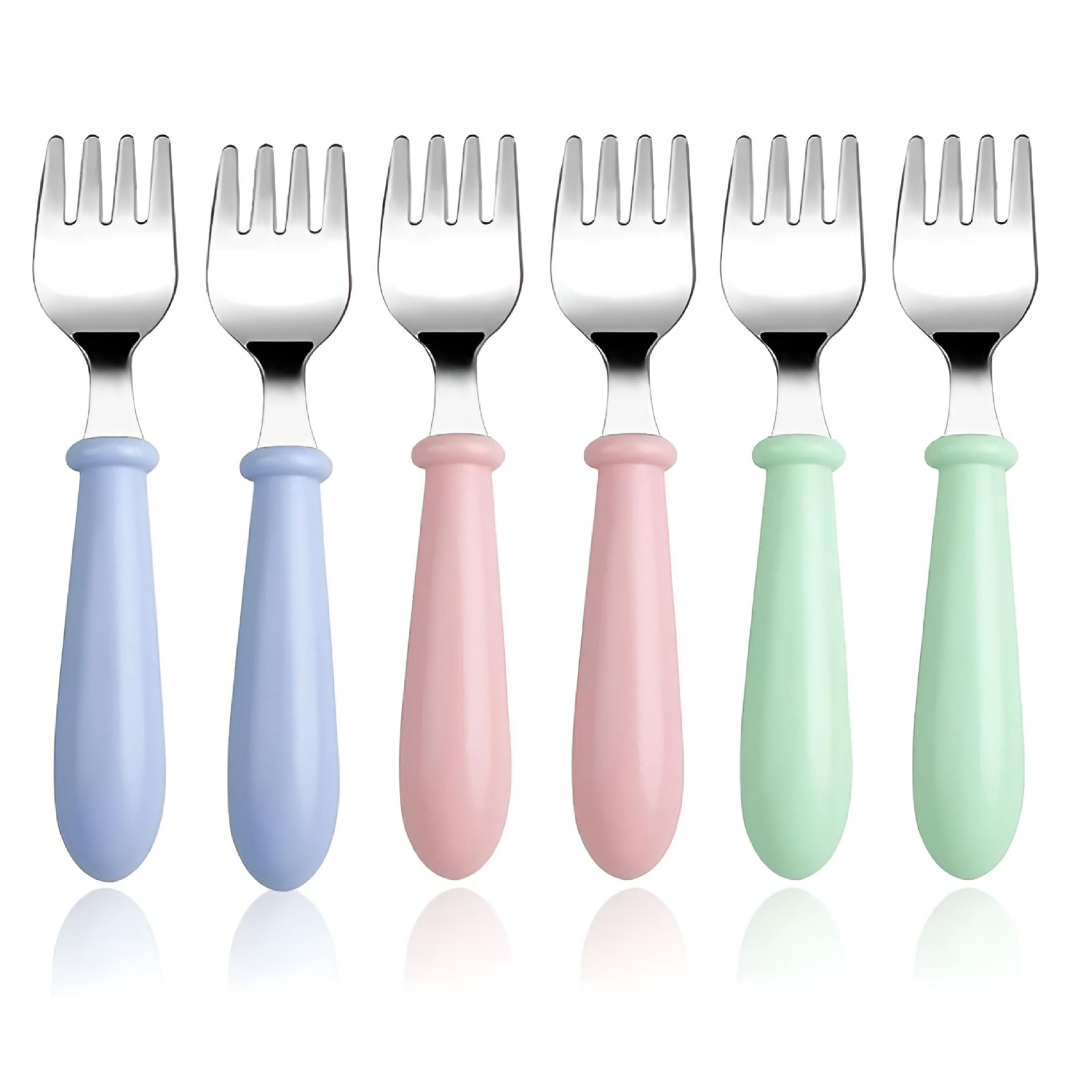 ACDANC 6 PCS Baby Forks,Metal Toddler Forks,Kids Forks for Self Feeding ...