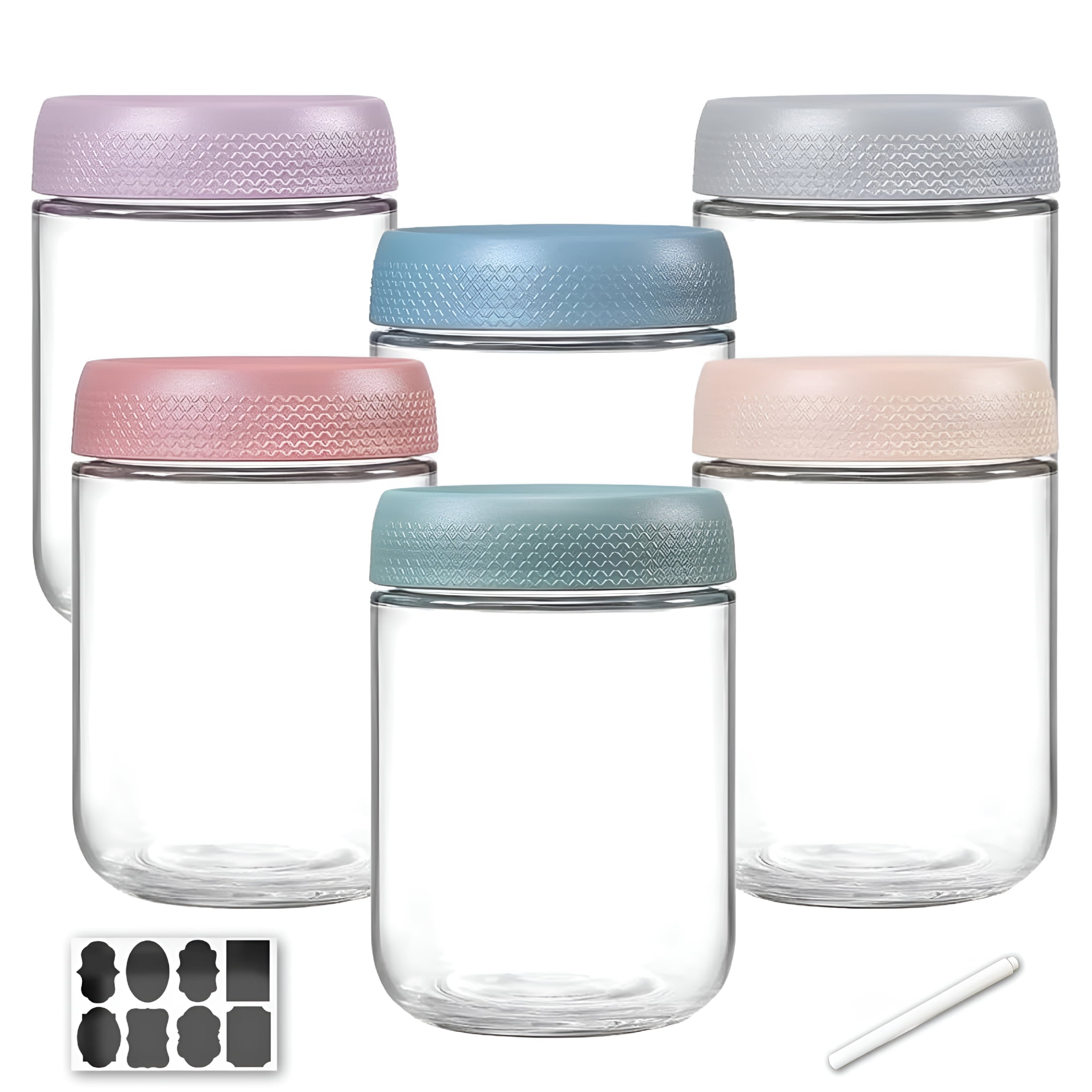 ACDANC 6 Pack 12 Oz Glass Overnight Oats Containers with Lids,Glass ...
