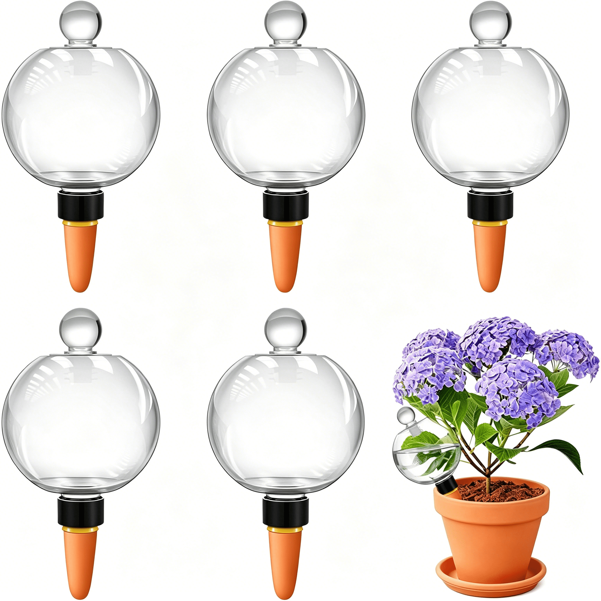 ACDANC 6 Pack 19oz Large Self Watering Globes,Automatic Plant Waterer ...