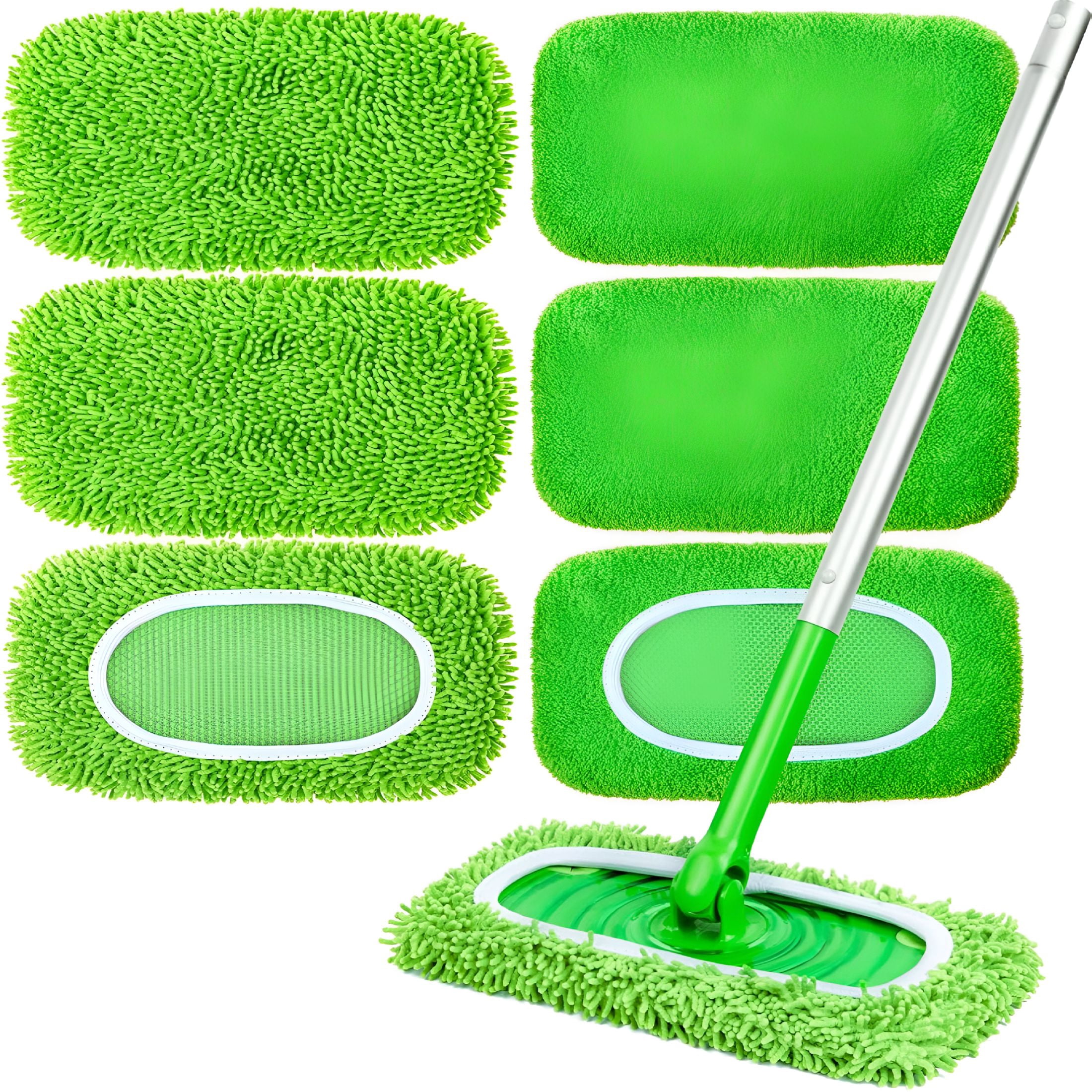 ACDANC 6-Pack Reusable Microfiber Mop Pads Compatible with Sweeper,Dry ...
